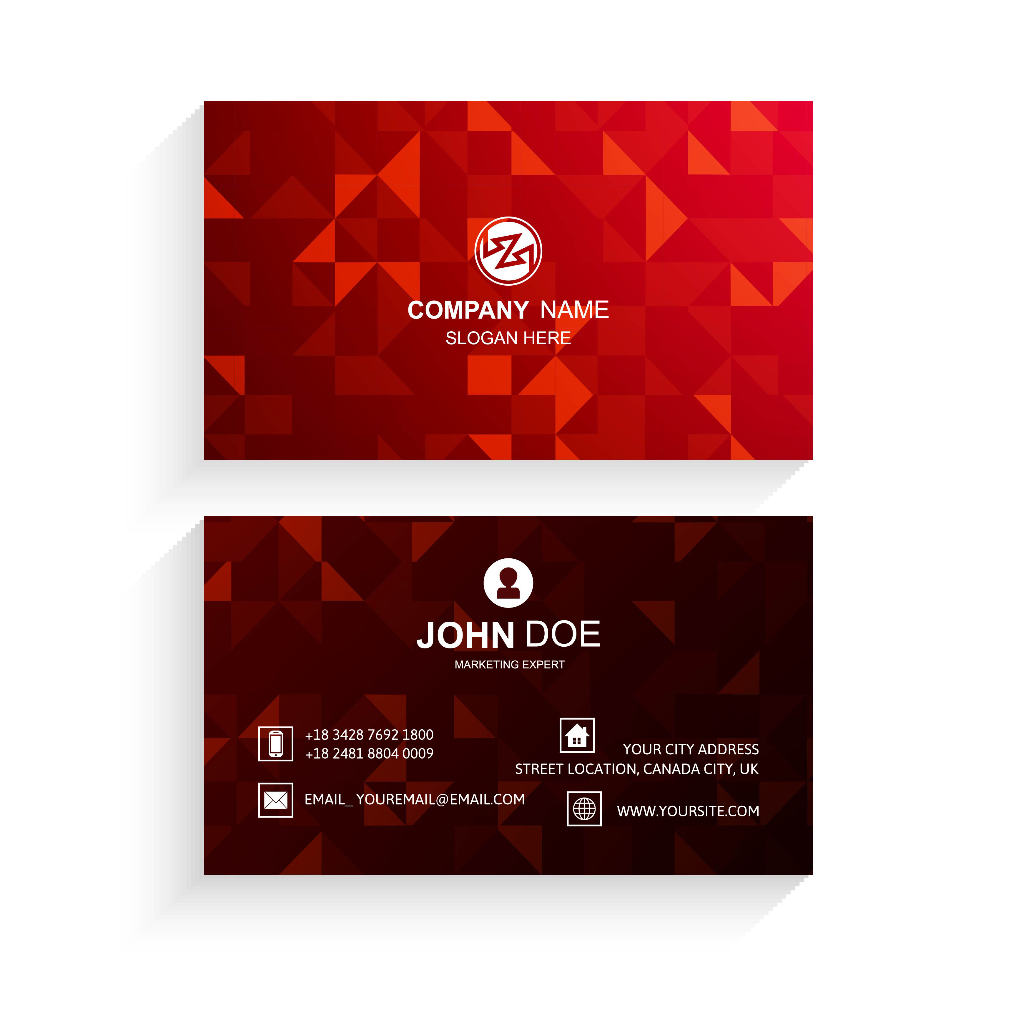 Abstract Red Business Card Template Vector Design 245963 Vector Art At