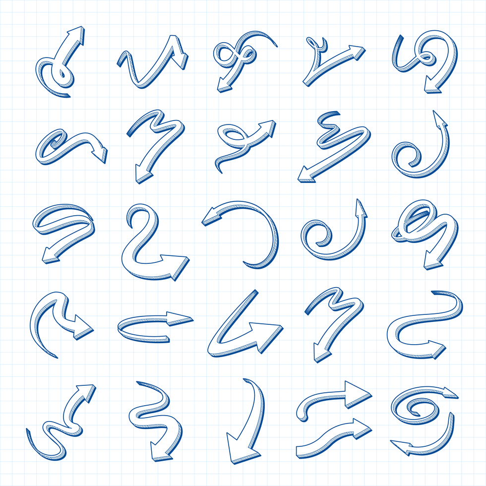 3D Hand Drawn Vector Arrow Set 248276 Vector Art at Vecteezy