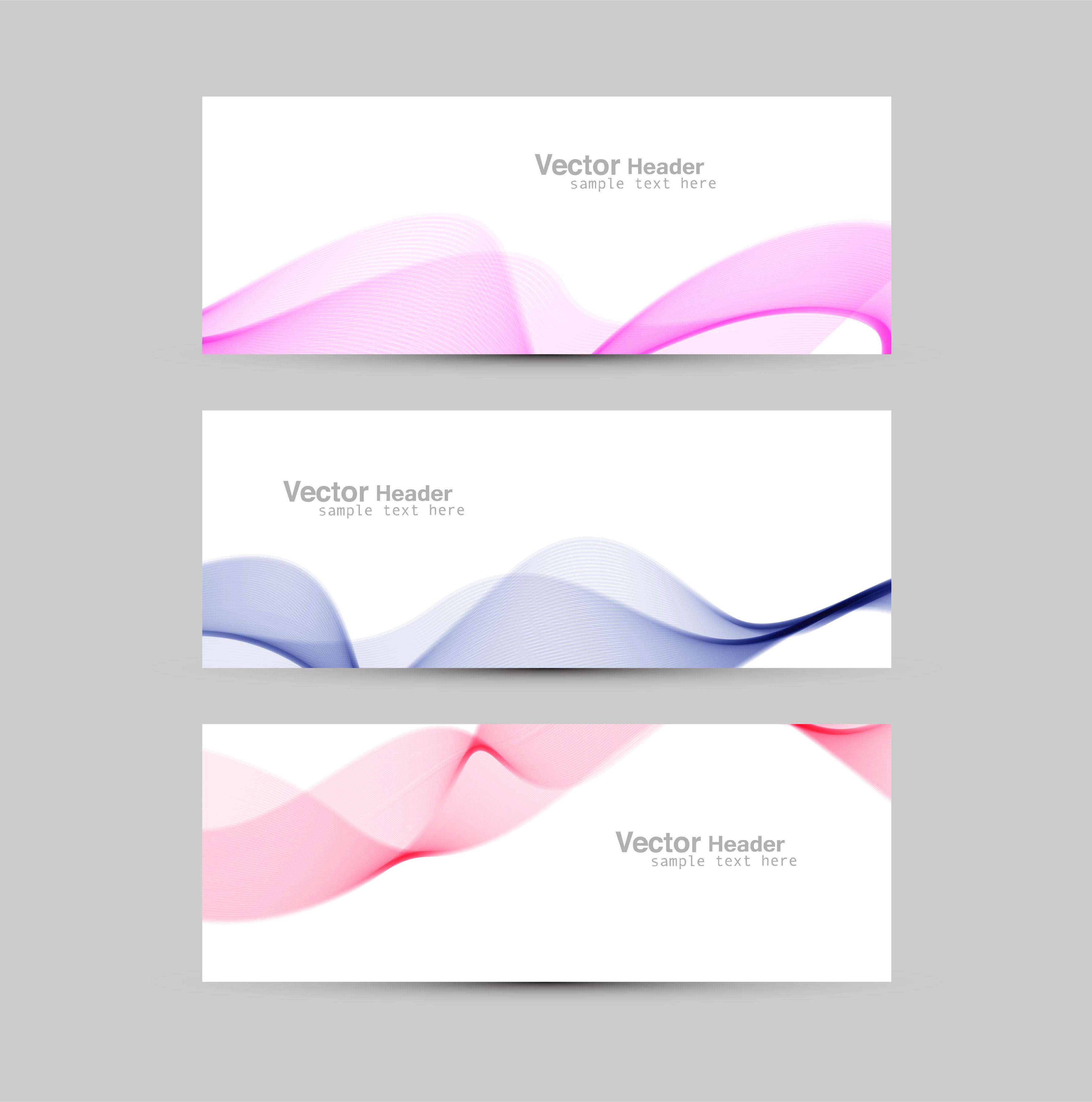 Abstract colorful business header wave set design 250572 Vector Art at ...