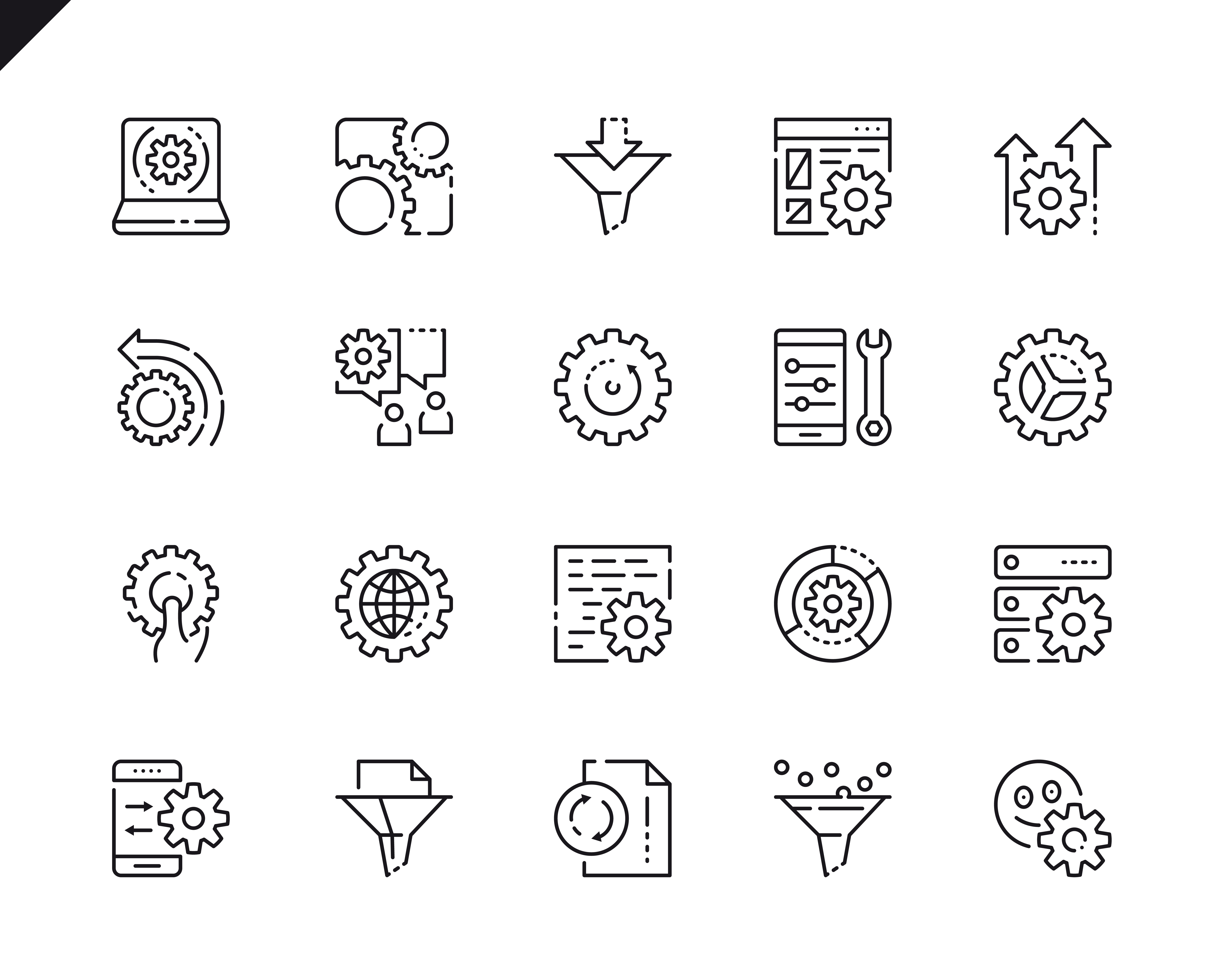 Simple Set Data Processing Line Icons For Website And Mobile Apps 252749 Vector Art At Vecteezy