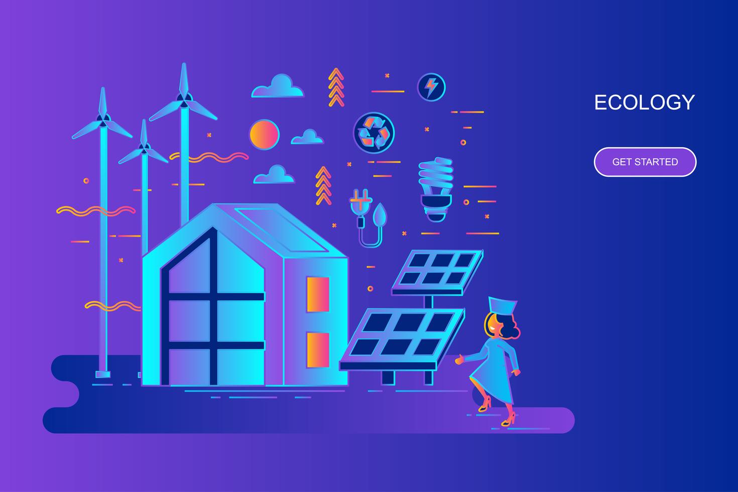 Modern gradient flat line concept web banner 252878 Vector Art at Vecteezy