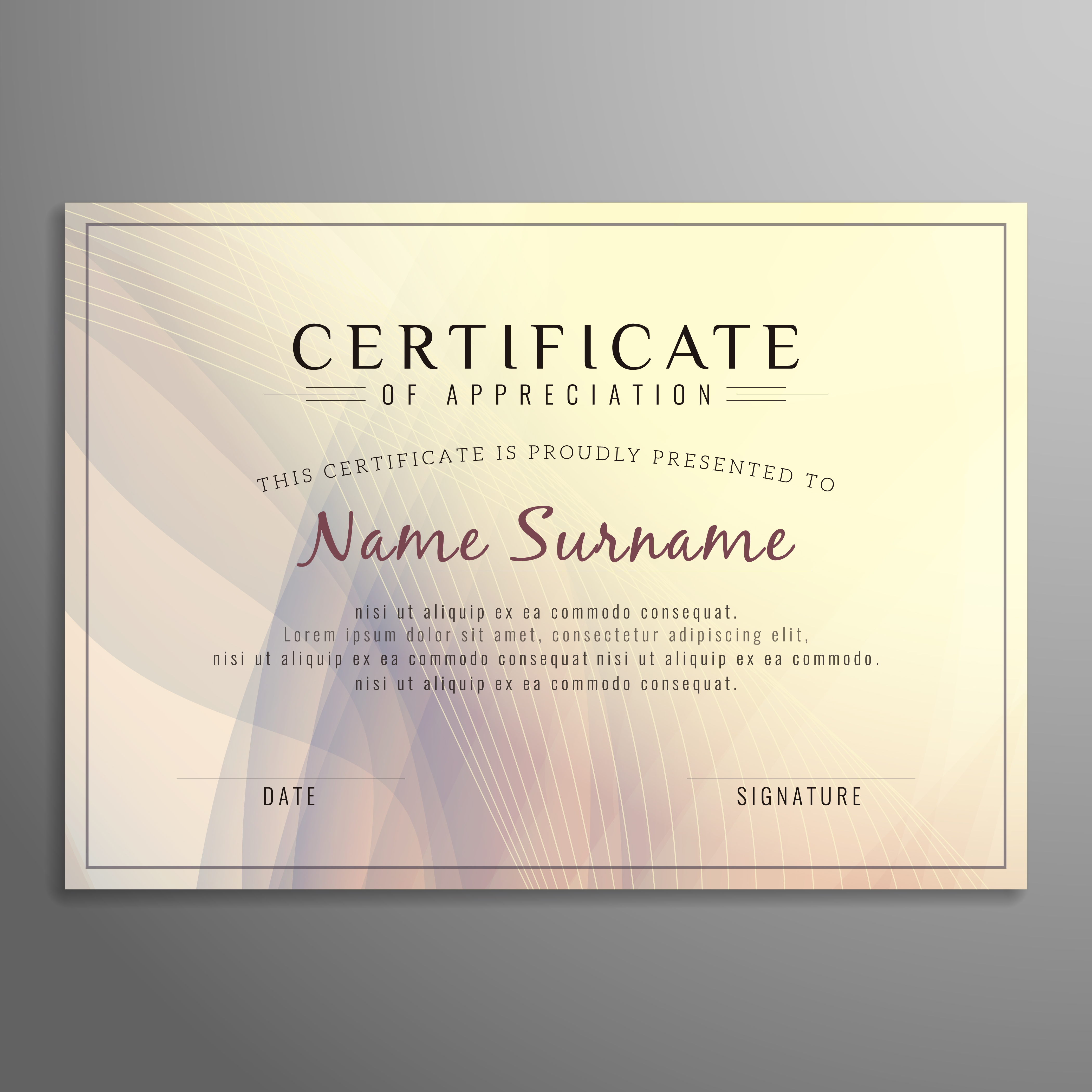 Abstract modern wavy certificate background 253454 Vector Art at Vecteezy