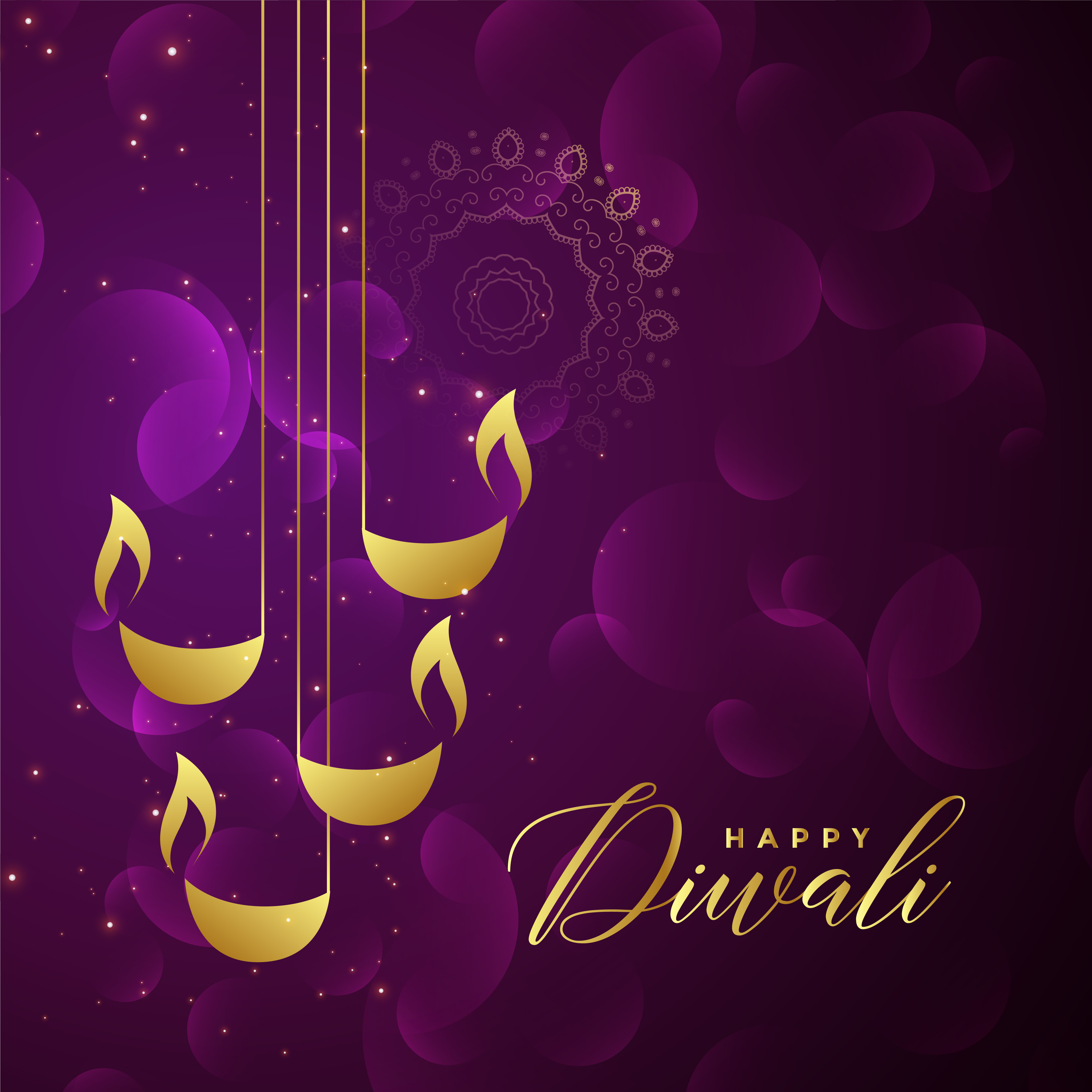 creative golden diwali diya design on purple shiny background ... creative golden diwali diya design on purple shiny background ...