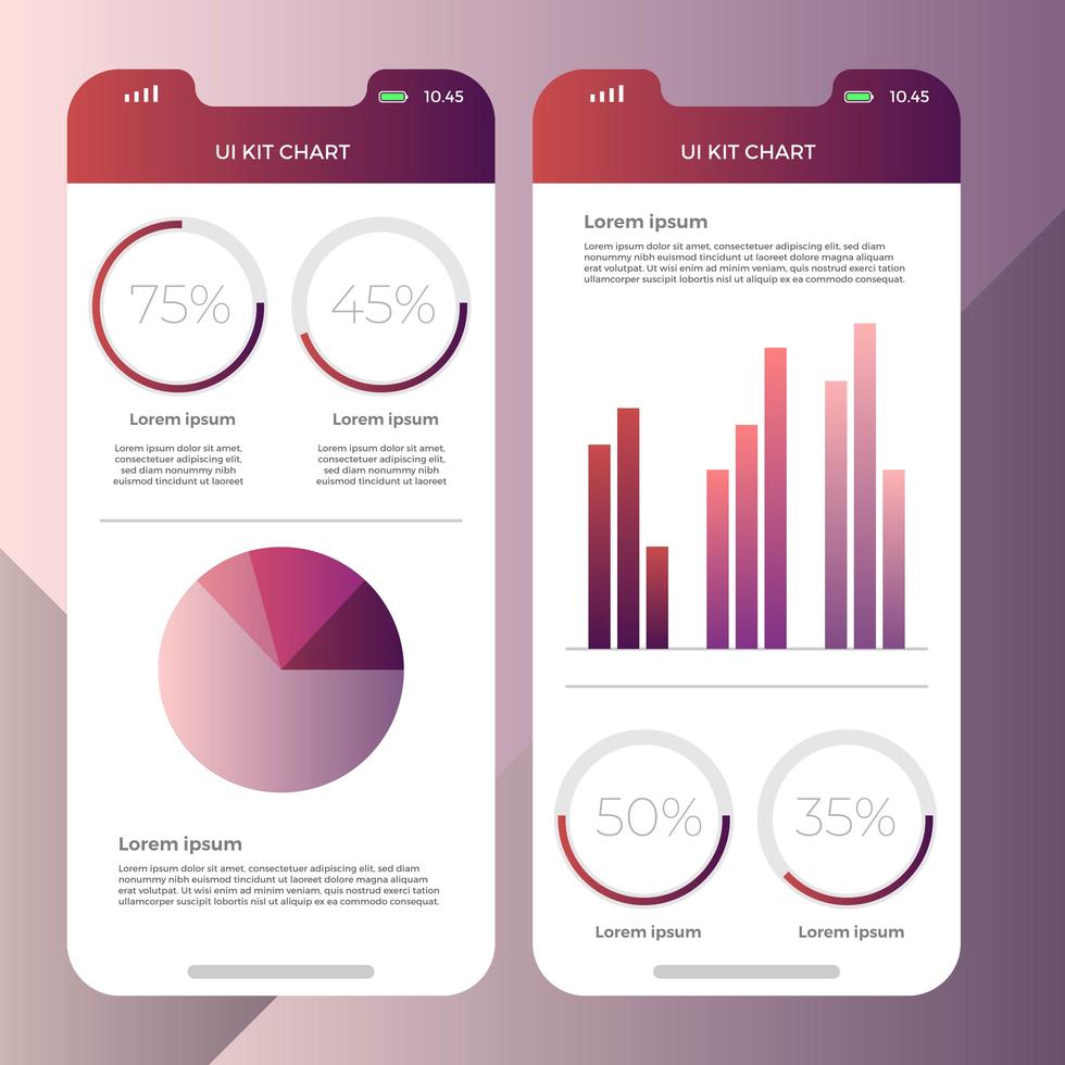 Flat Charts UI kit Template 256459 Vector Art at Vecteezy