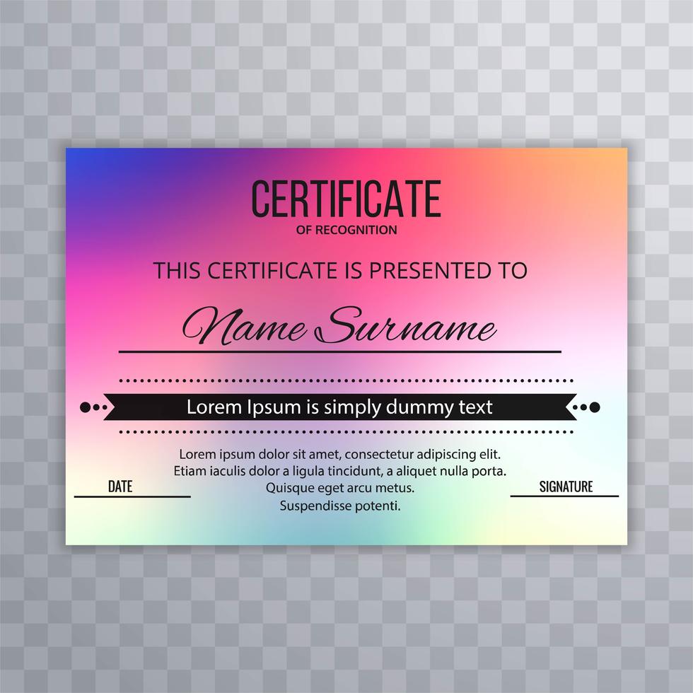 Abstract Colorful Certificate Template Design Vector 256969 Vector Art