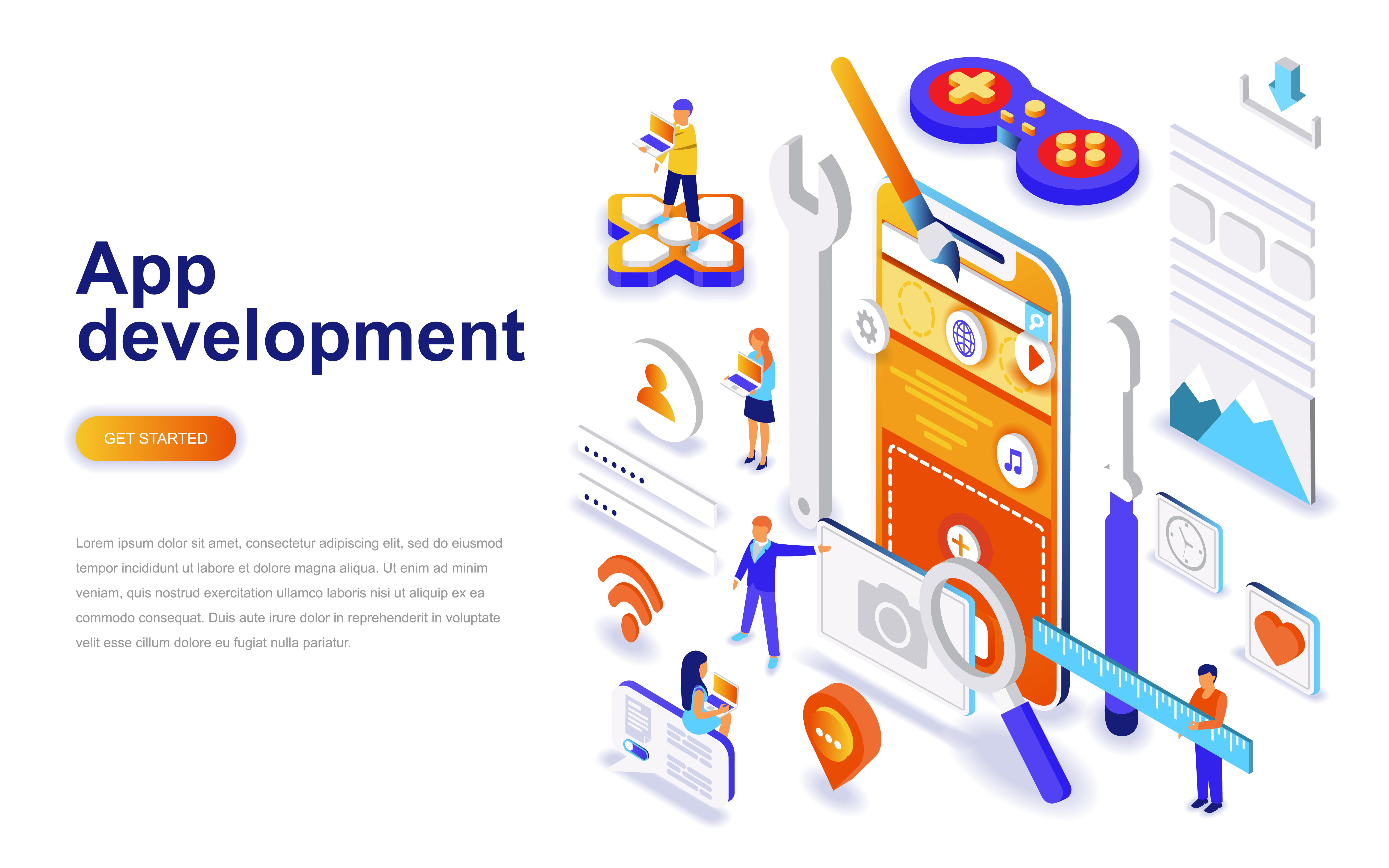 App development modern flat design isometric concept 257865 Vector Art ... App development modern flat design isometric concept 257865 Vector Art ...