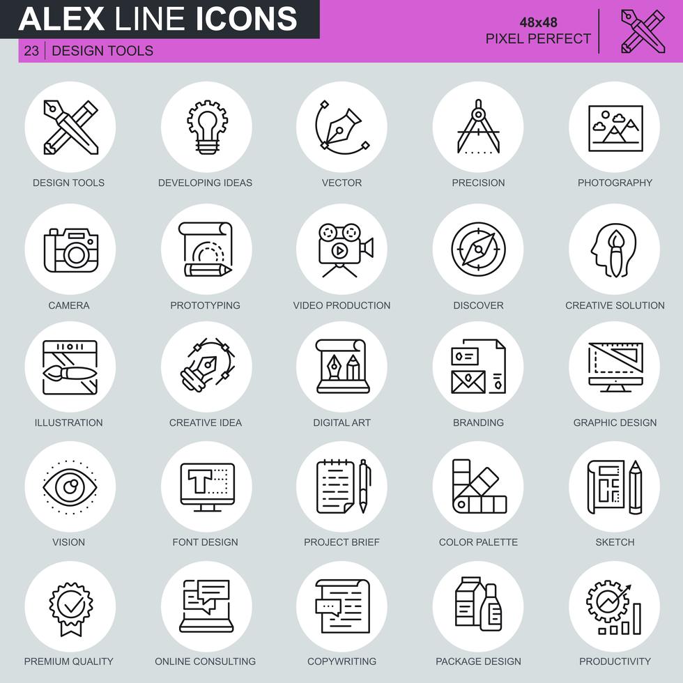 Thin line design tools icons set 258034 Vector Art at Vecteezy