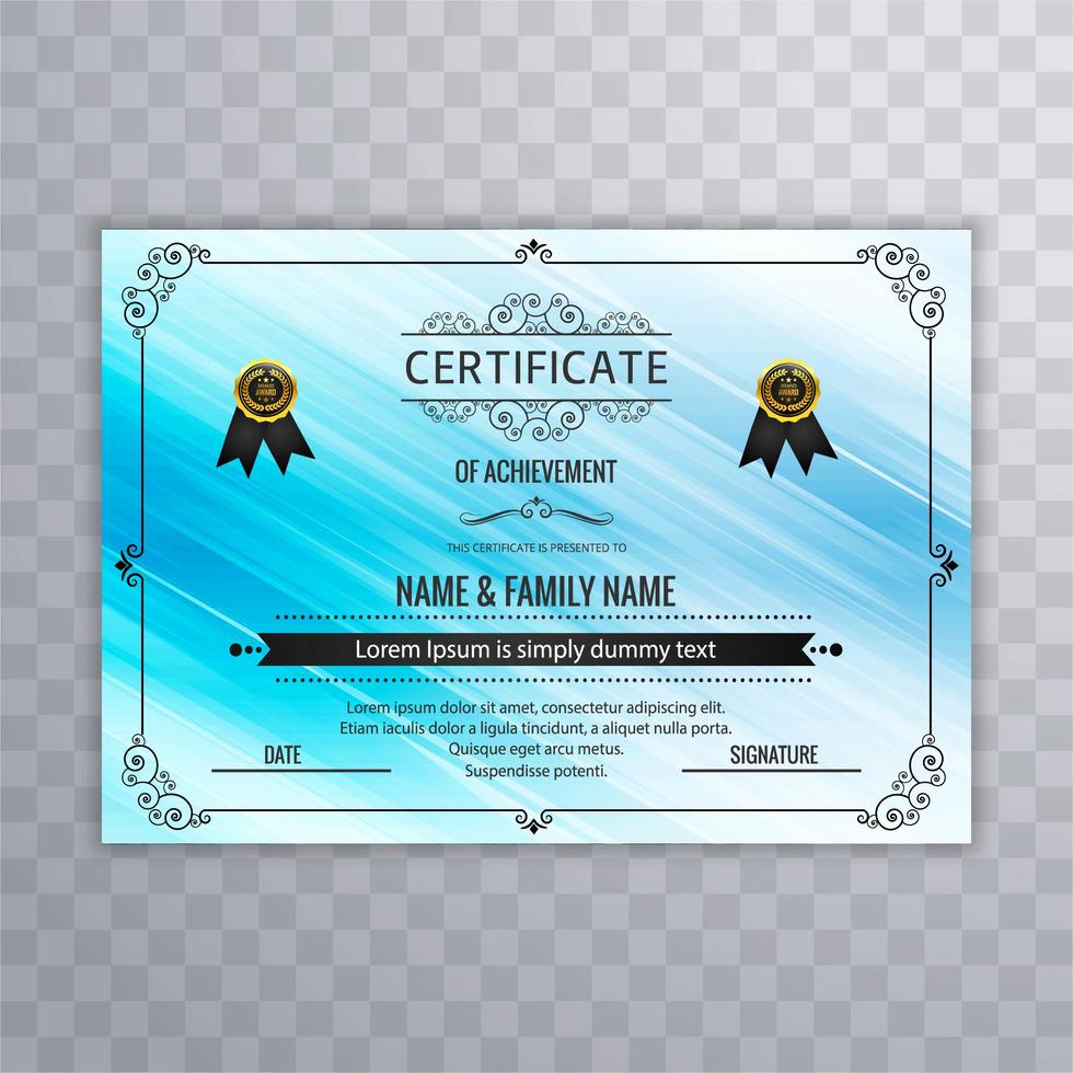 Abstract Beautiful Certificate Template Design Vector 258332 Vector Art