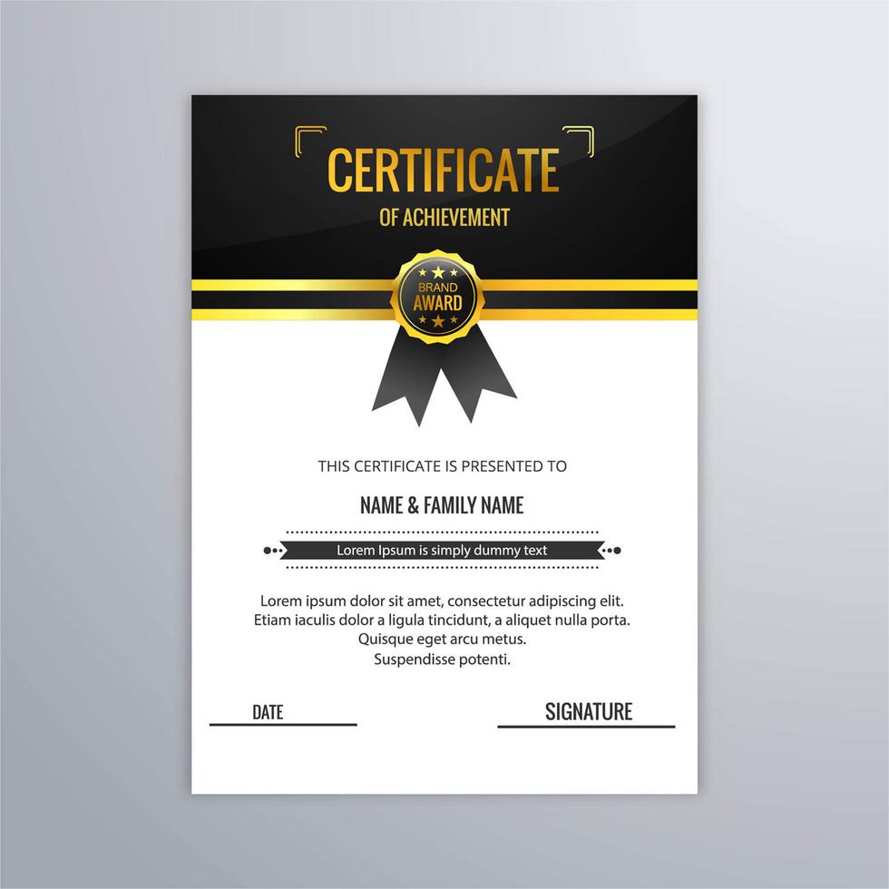 Abstract Beautiful Certificate Template Design Vector 258357 Vector Art
