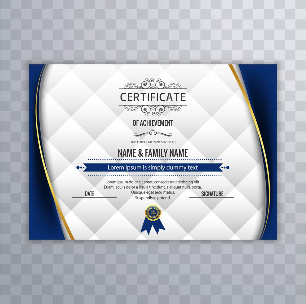 Abstract Beautiful Certificate Template Design Vector 258365 Vector Art