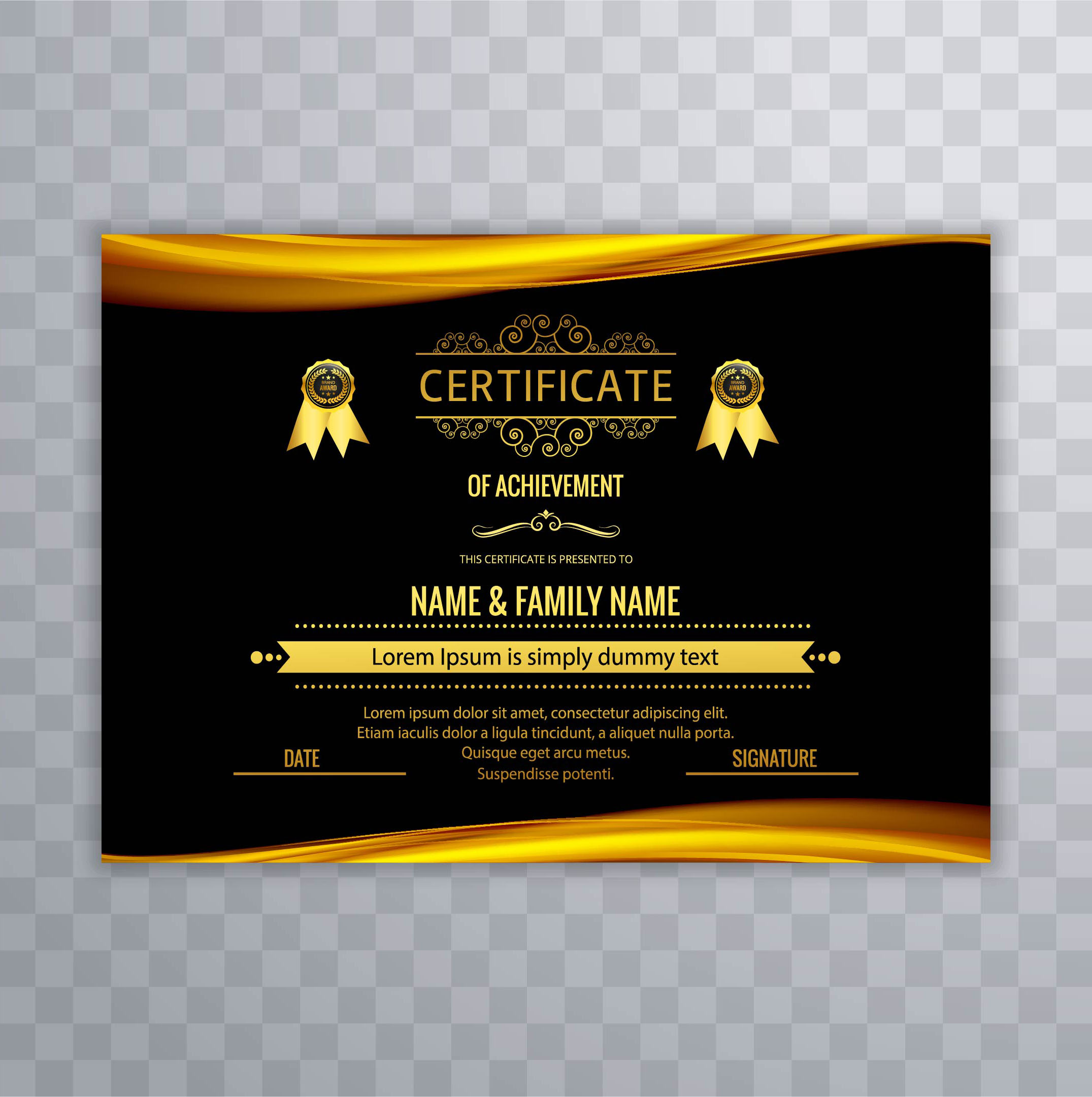 Abstract Beautiful Certificate Template Design Vector 258386 Vector Art