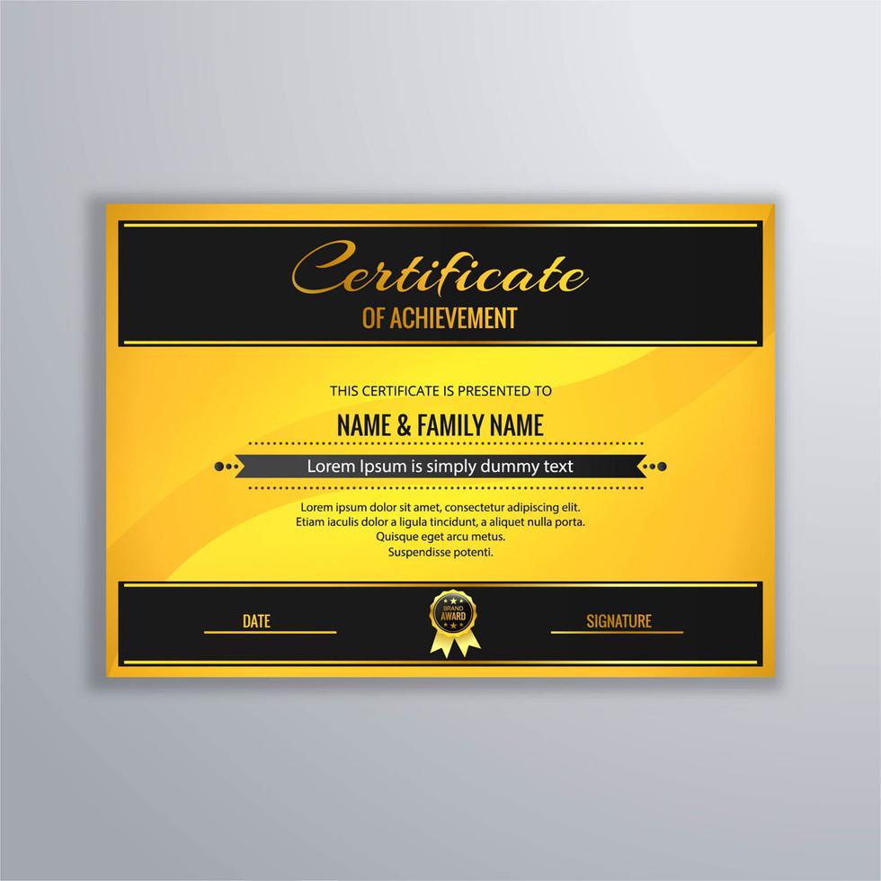 Abstract Beautiful Certificate Template Design Vector 258392 Vector Art
