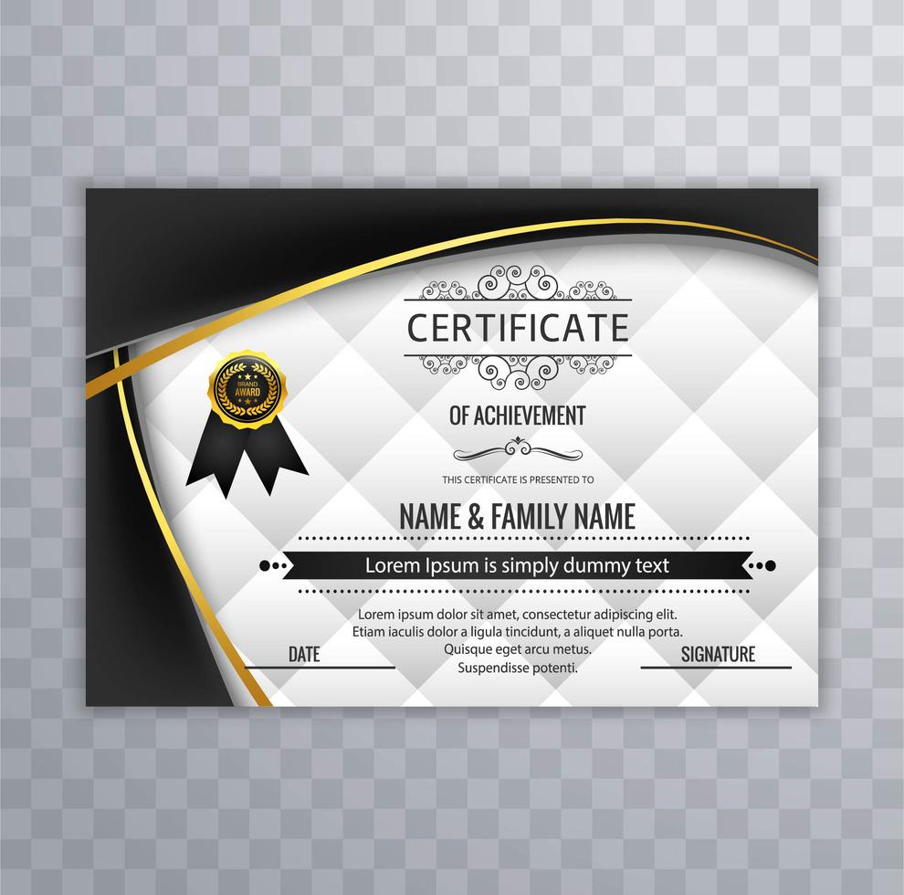 Abstract Beautiful Certificate Template Design Vector 258420 Vector Art