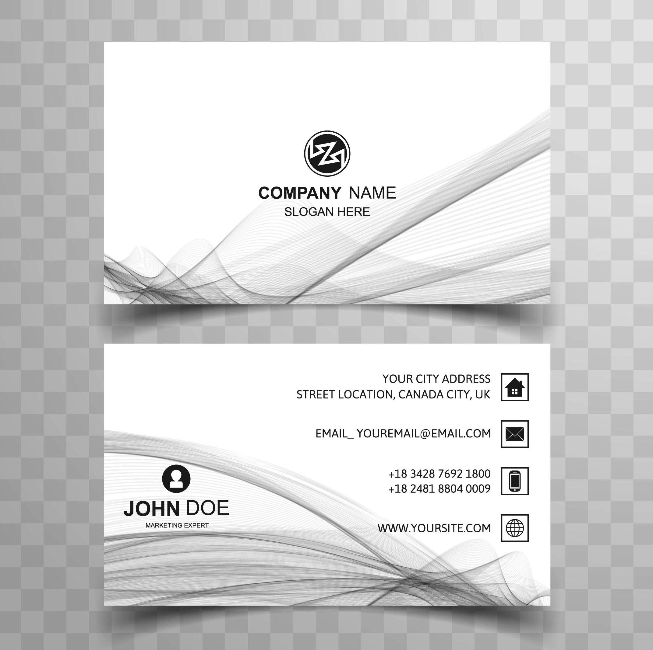 Abstract Stylish Wave Colorful Business Card Template Design 258448
