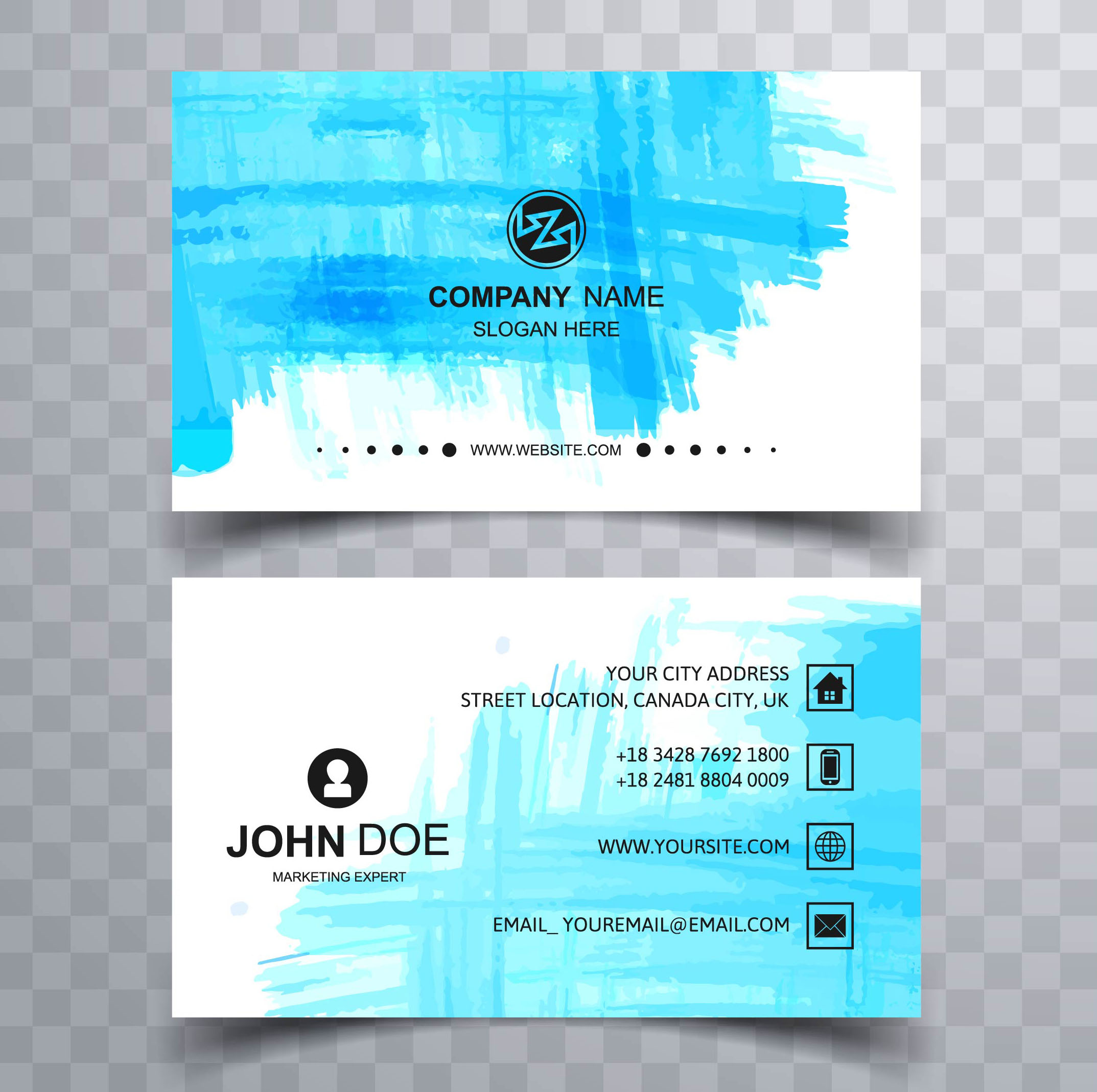 Abstract Stylish Wave Colorful Business Card Template Design 258525