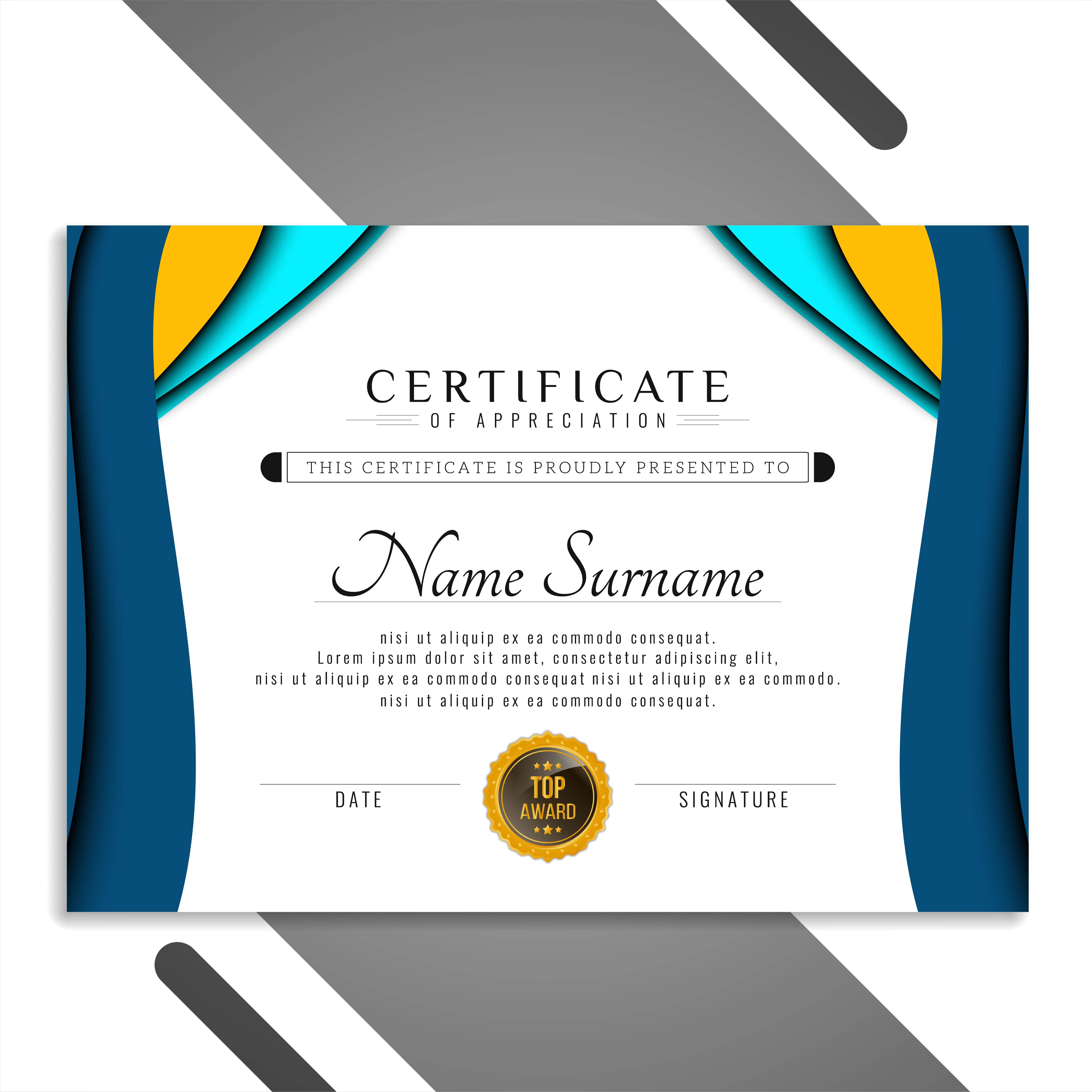 Abstract elegant certificate template wavy design 258532 Vector Art at ...