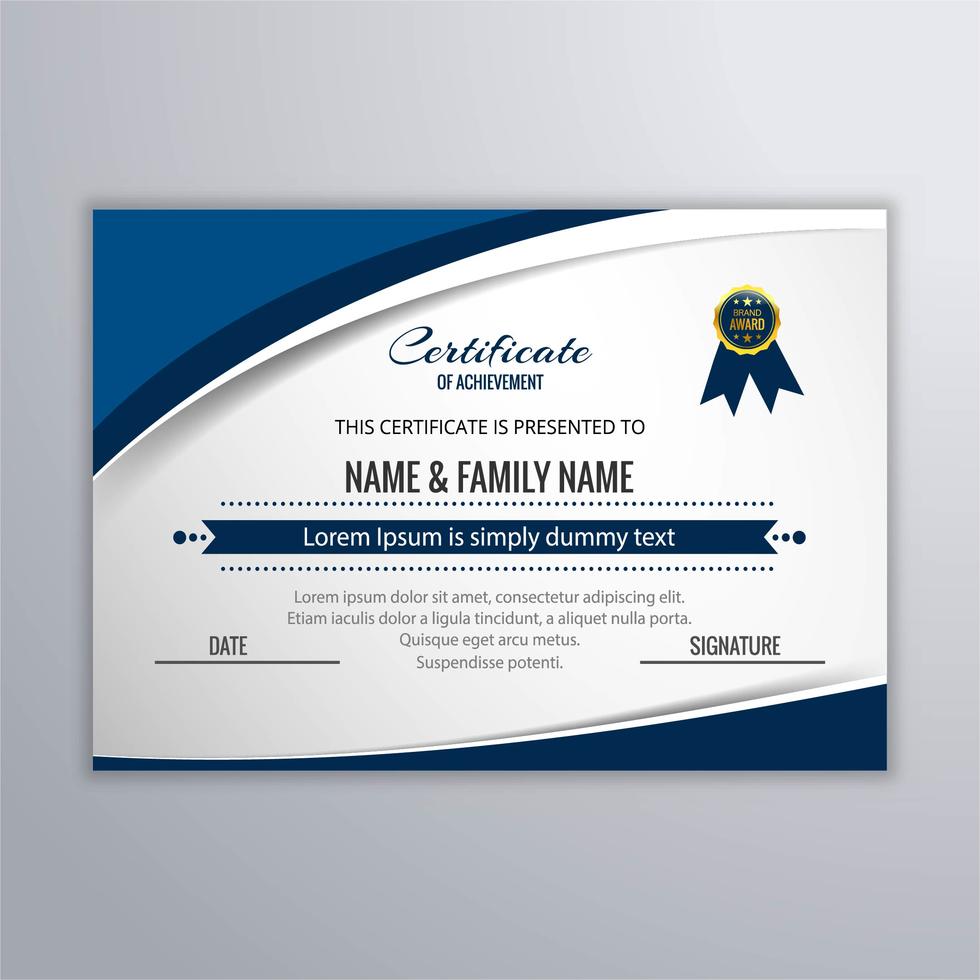 Abstract Beautiful Certificate Template Design Vector 258610 Vector Art