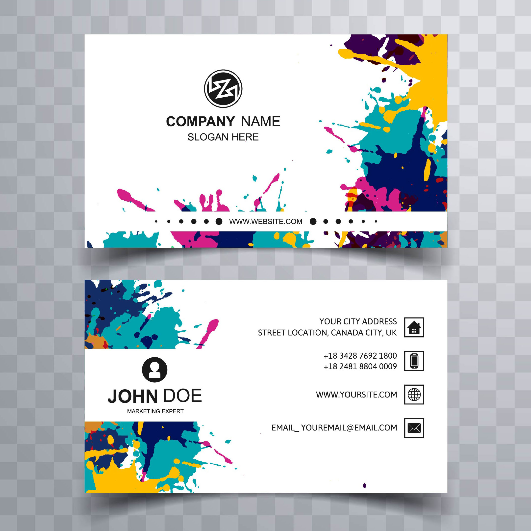 Abstract Stylish Wave Colorful Business Card Template Design 258694