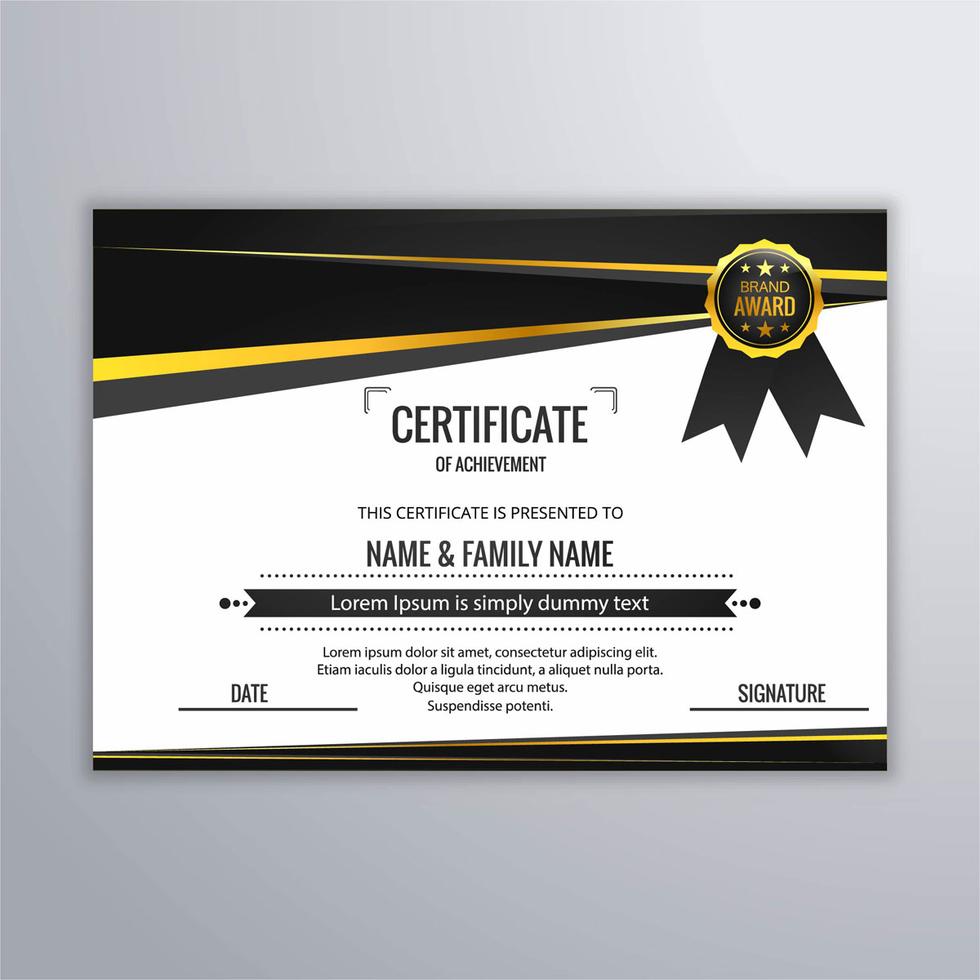 Abstract Beautiful Certificate Template Design Vector 258697 Vector Art
