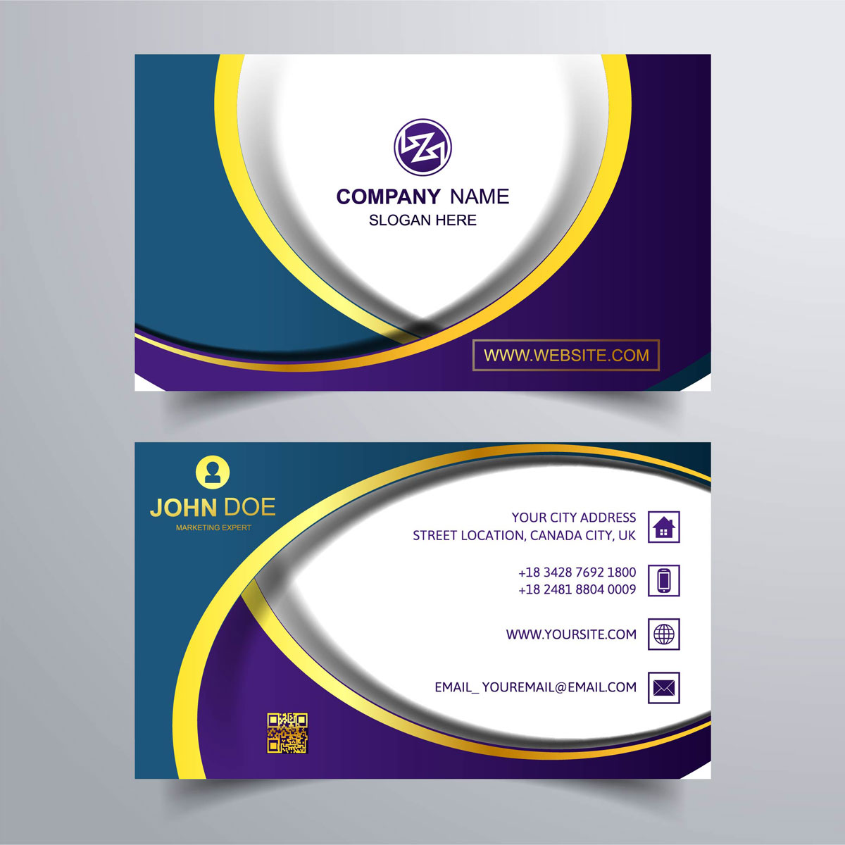 Abstract Stylish Wave Colorful Business Card Template Design 258716