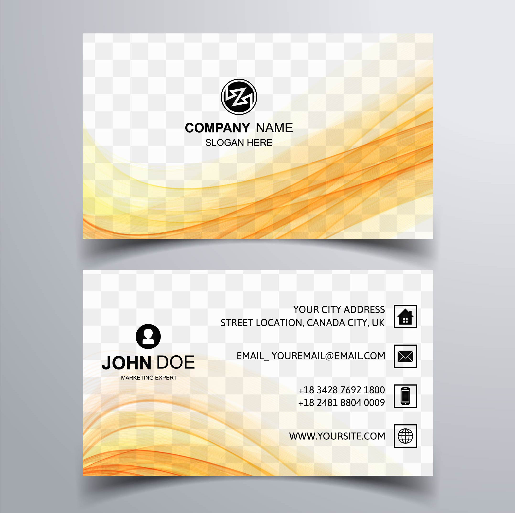 Abstract Stylish Wave Colorful Business Card Template Design 258791