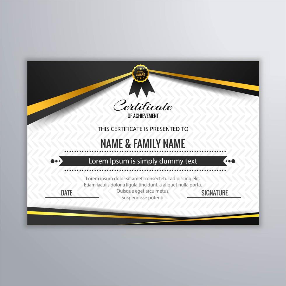Abstract Beautiful Certificate Template Design Vector 258866 Vector Art