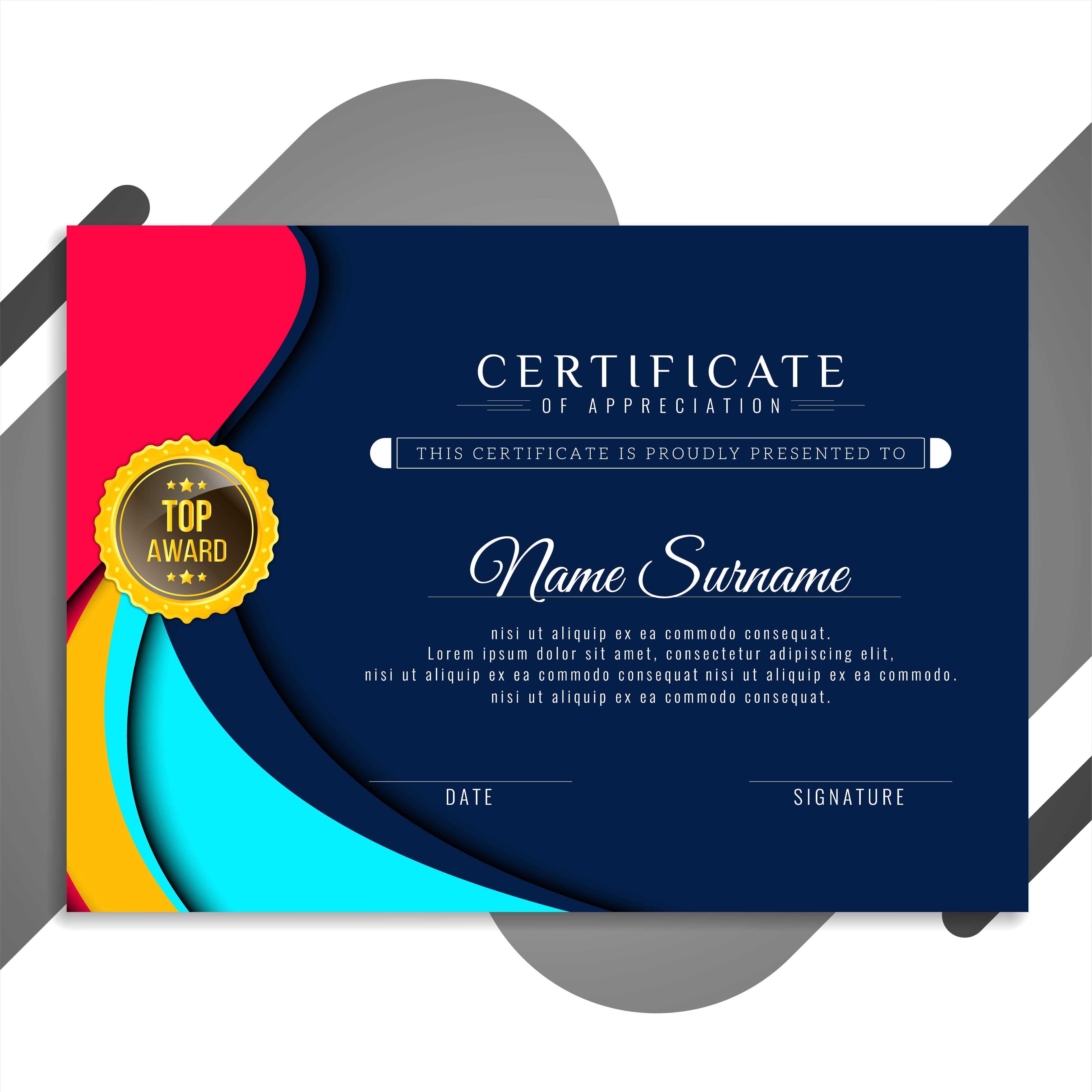 Abstract stylish wavy certificate template design 259002 Vector Art at ...