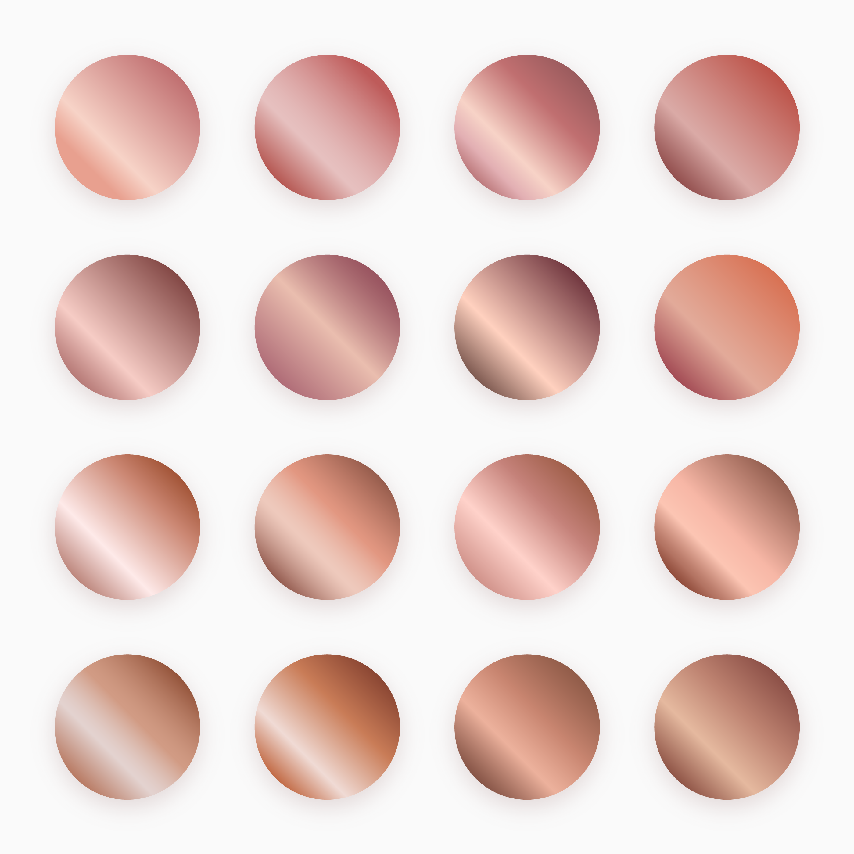 Rose Gold Gradient Swatches Vector 259497 Vector Art At Vecteezy