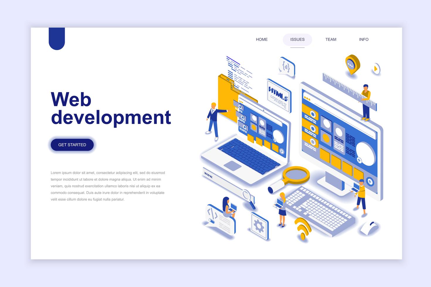 Web development modern flat design isometric concept 260801 Vector Art ...