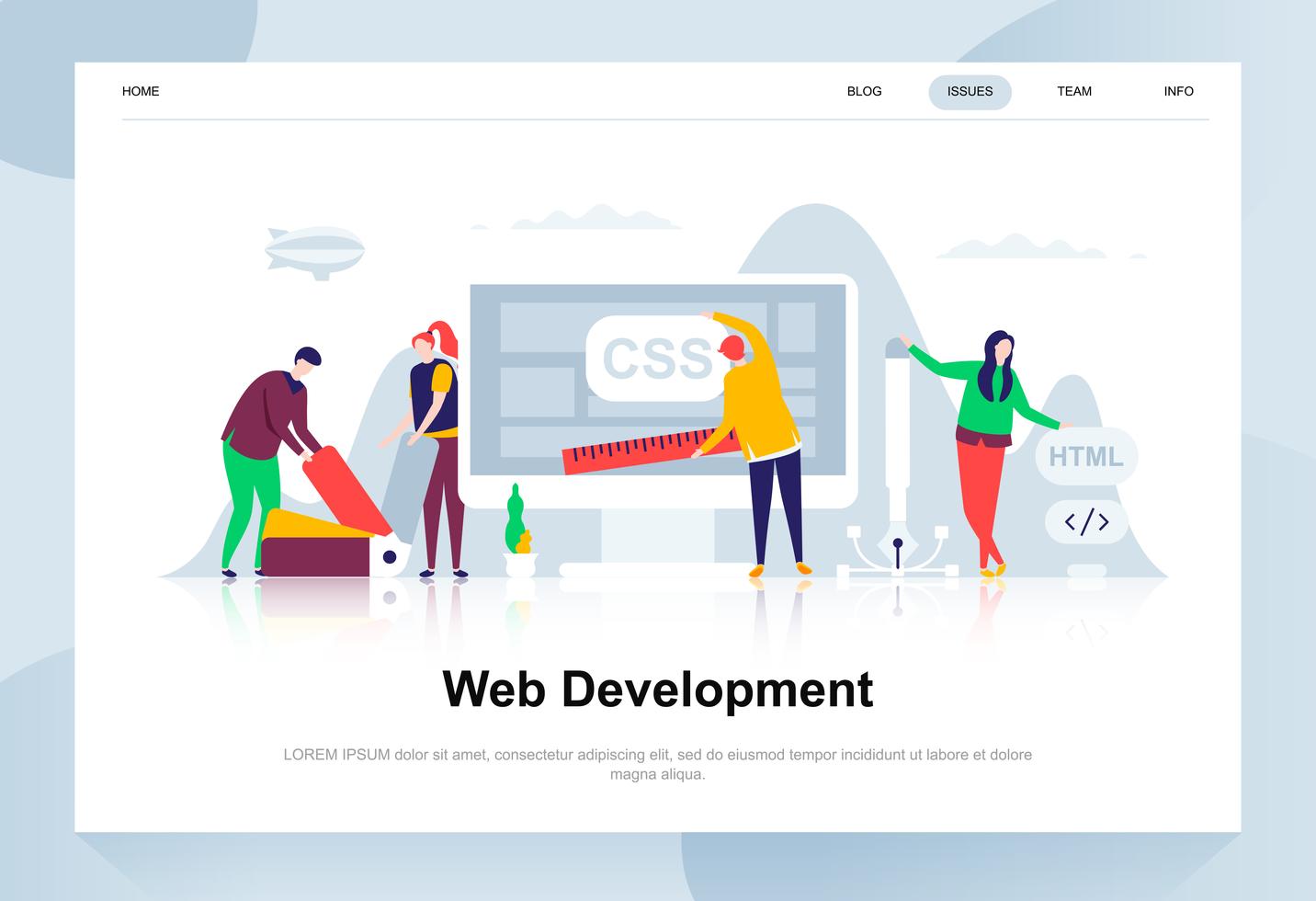 Web development modern flat design concept 260853 Vector Art at Vecteezy