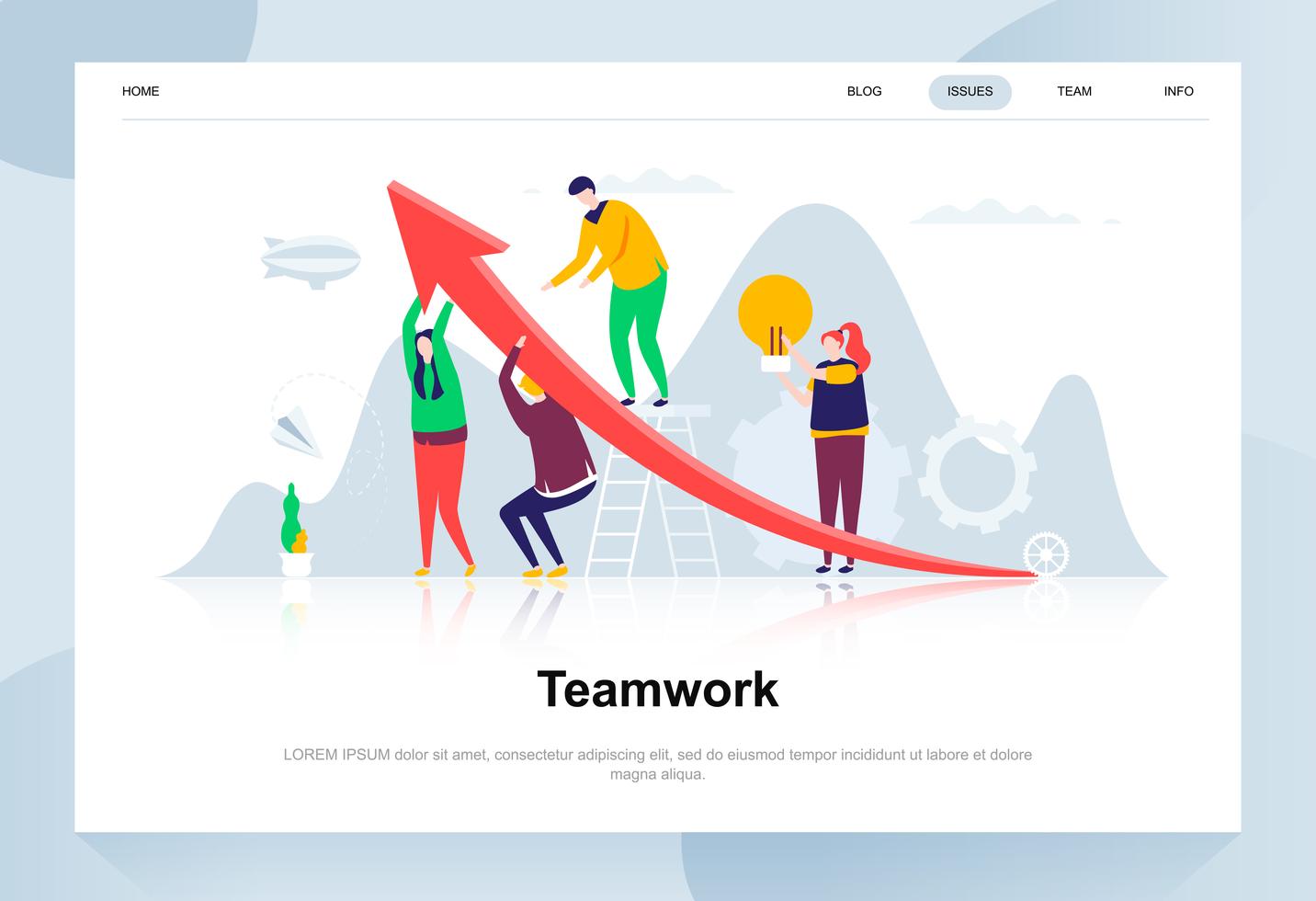 Teamwork modern flat design concept 260857 Vector Art at Vecteezy
