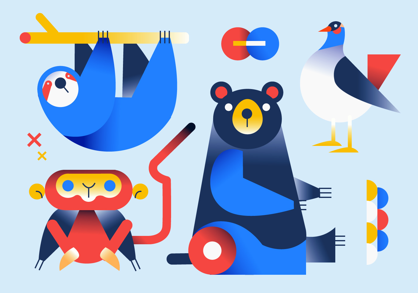 Gradient Geometric Simple Shape Animals vector Illustration 260891 ... Gradient Geometric Simple Shape Animals vector Illustration 260891 ...