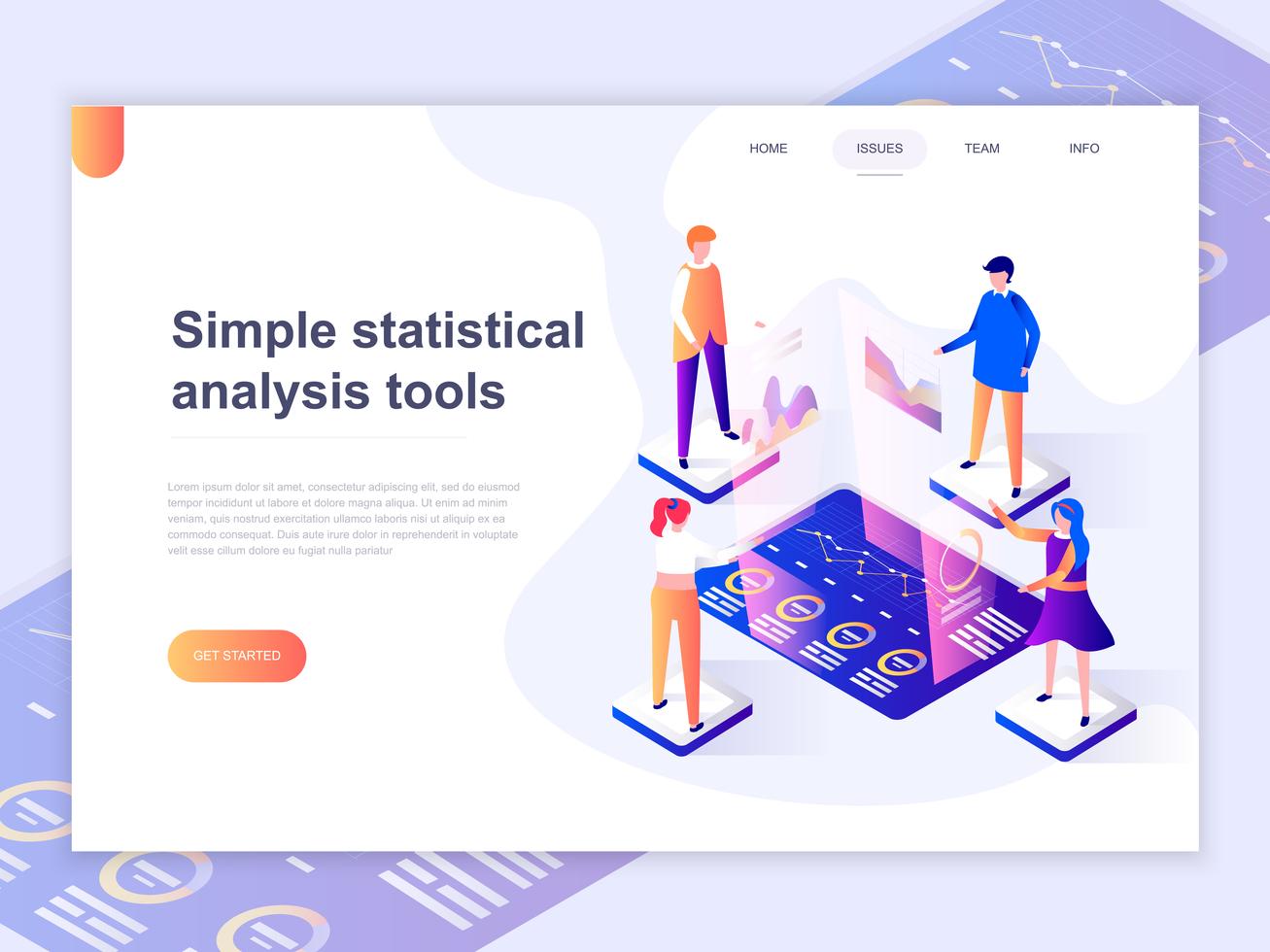 Data visualization landing page template 260945 Vector Art at Vecteezy