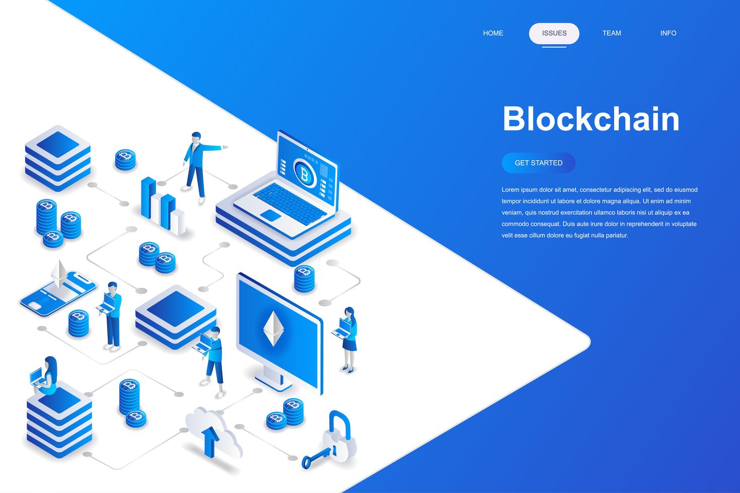 Blockchain modern flat design isometric concept 262537 Vector Art at ...