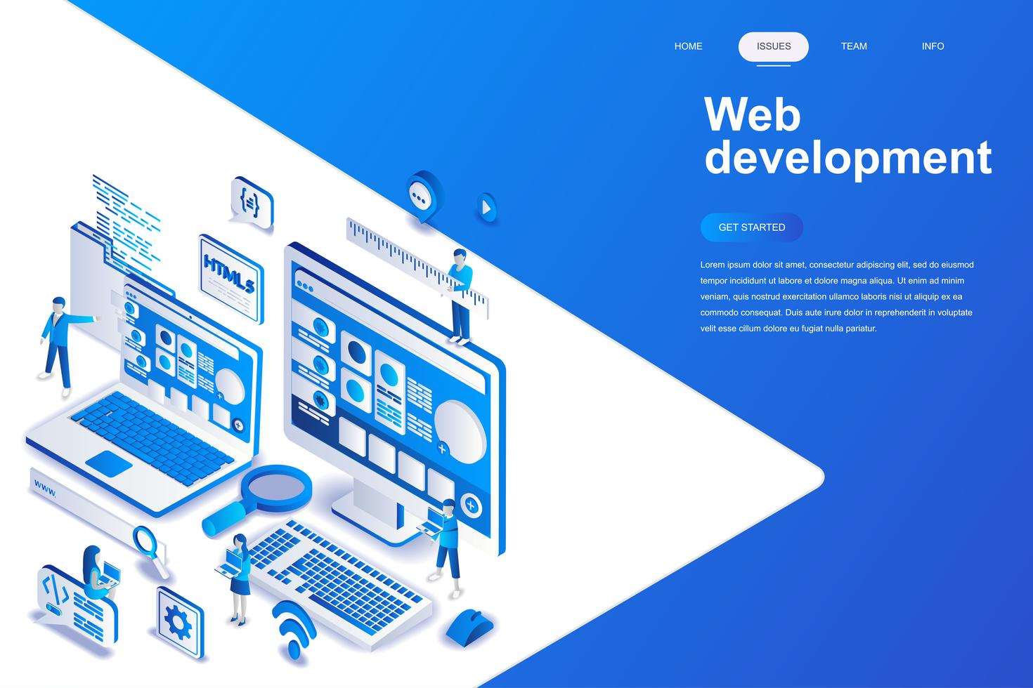 Web development modern flat design isometric banner 262551 Vector Art ...