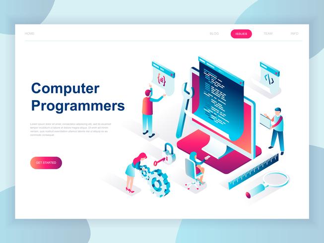 Modern Isometric Computer Programmers 262565 Vector Art At Vecteezy
