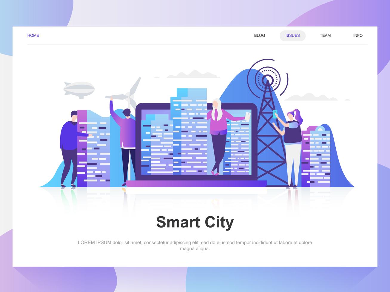 Smart City Landing Page Template 262570 Vector Art at Vecteezy