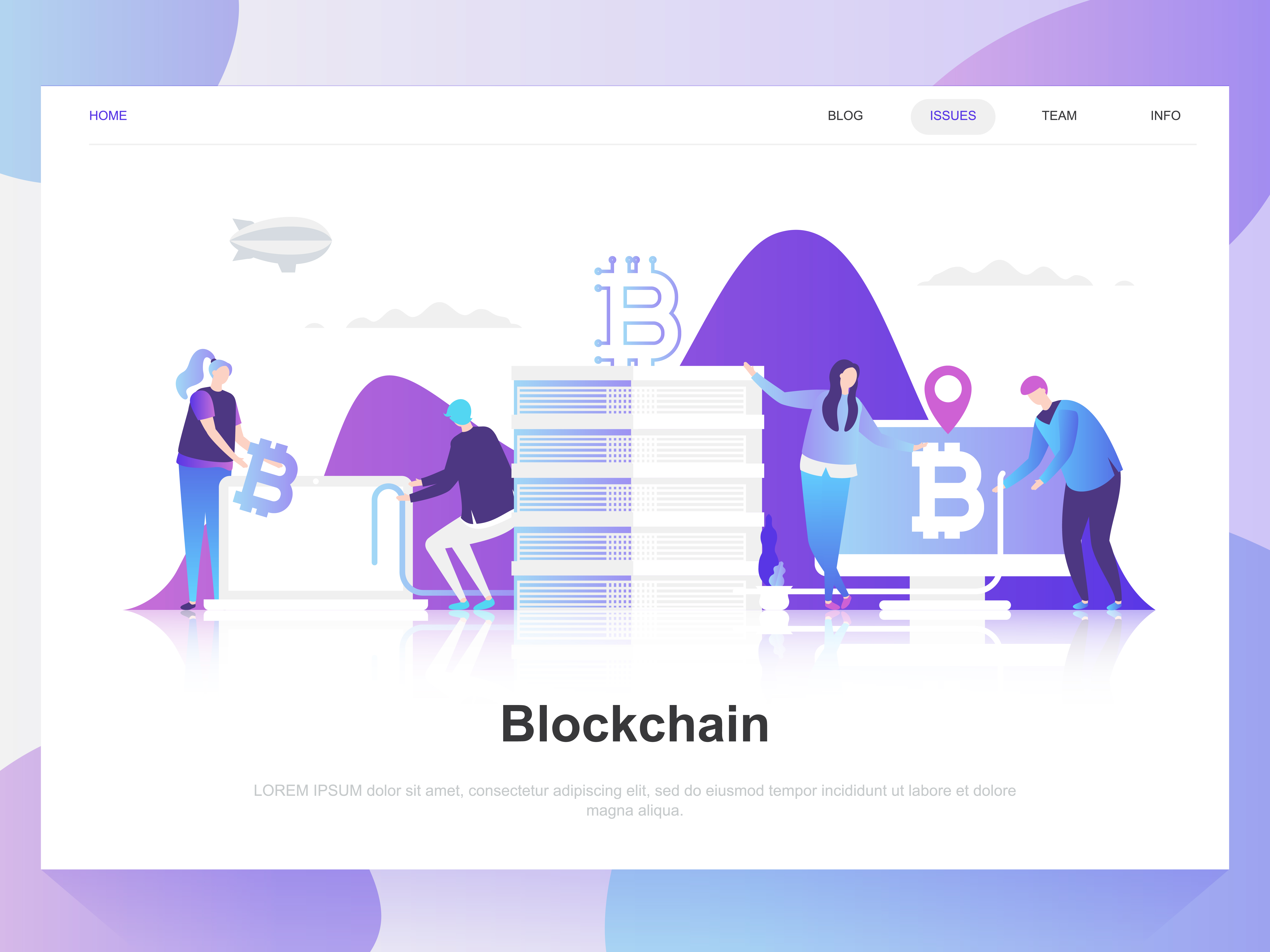 Blockchain Landing Page Template 262586 Vector Art At Vecteezy