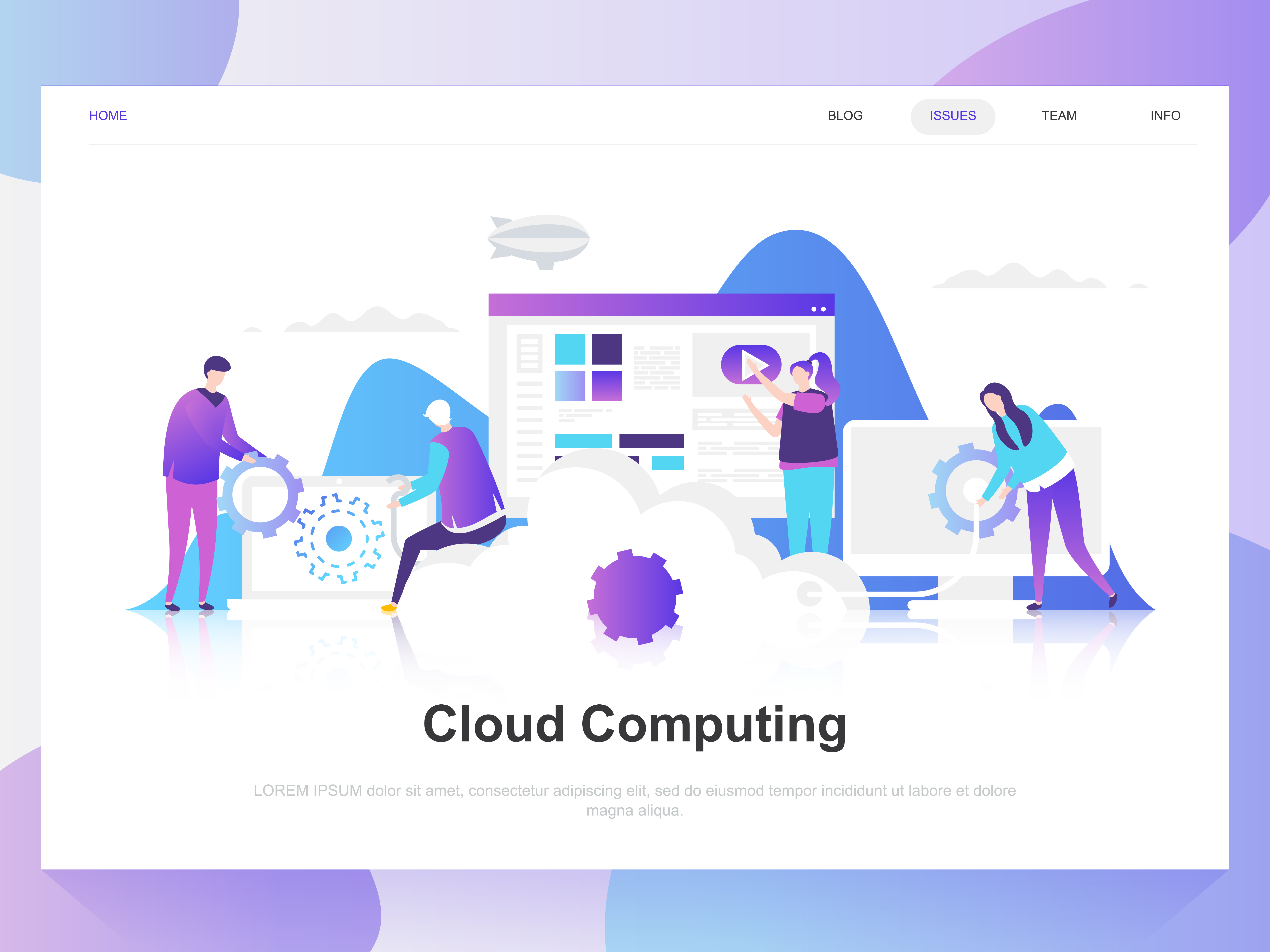Cloud Computing Modern Landing Page Template 262594 Vector Art At Vecteezy