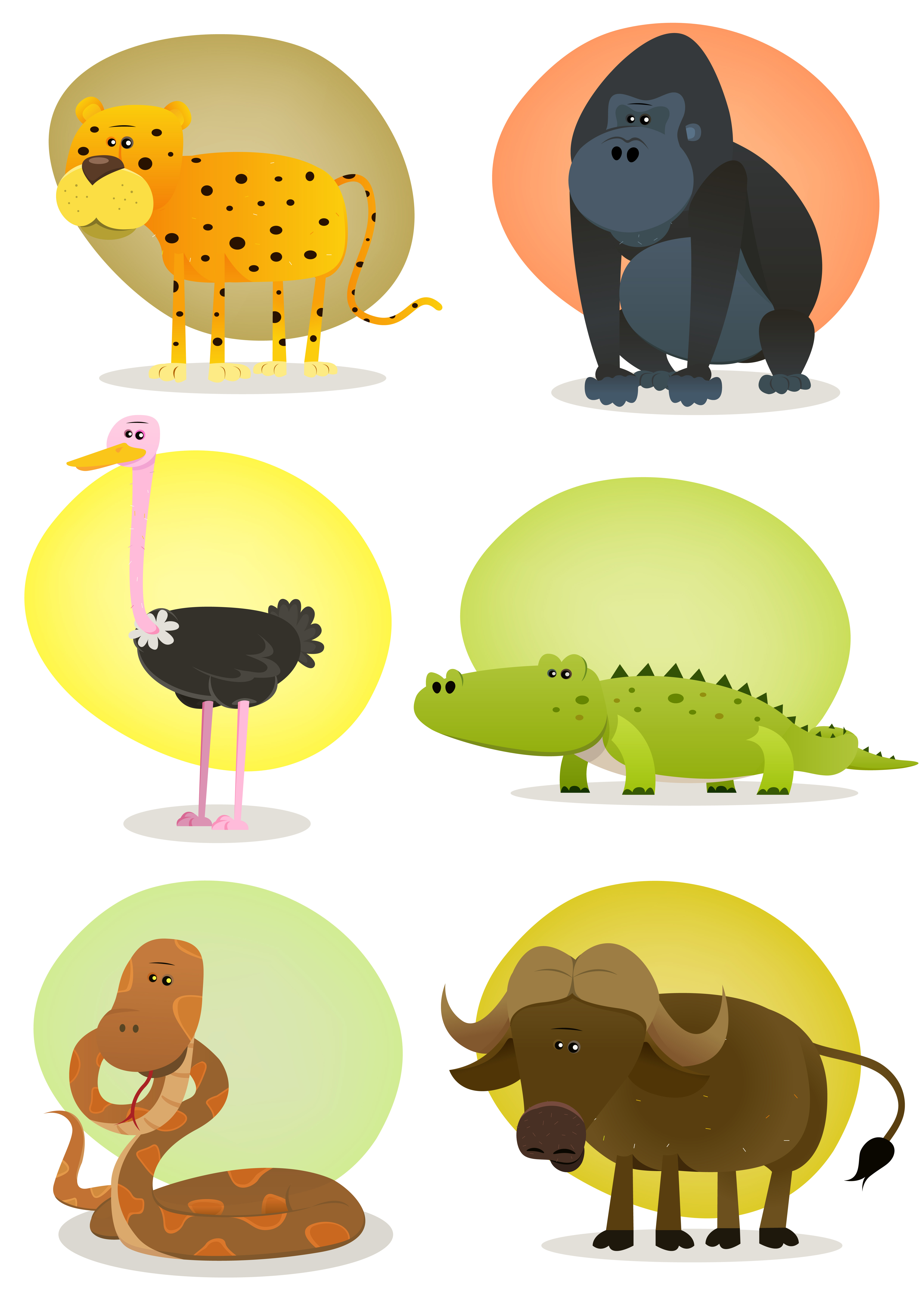 African Wild Animals Set 262696 Vector Art at Vecteezy
