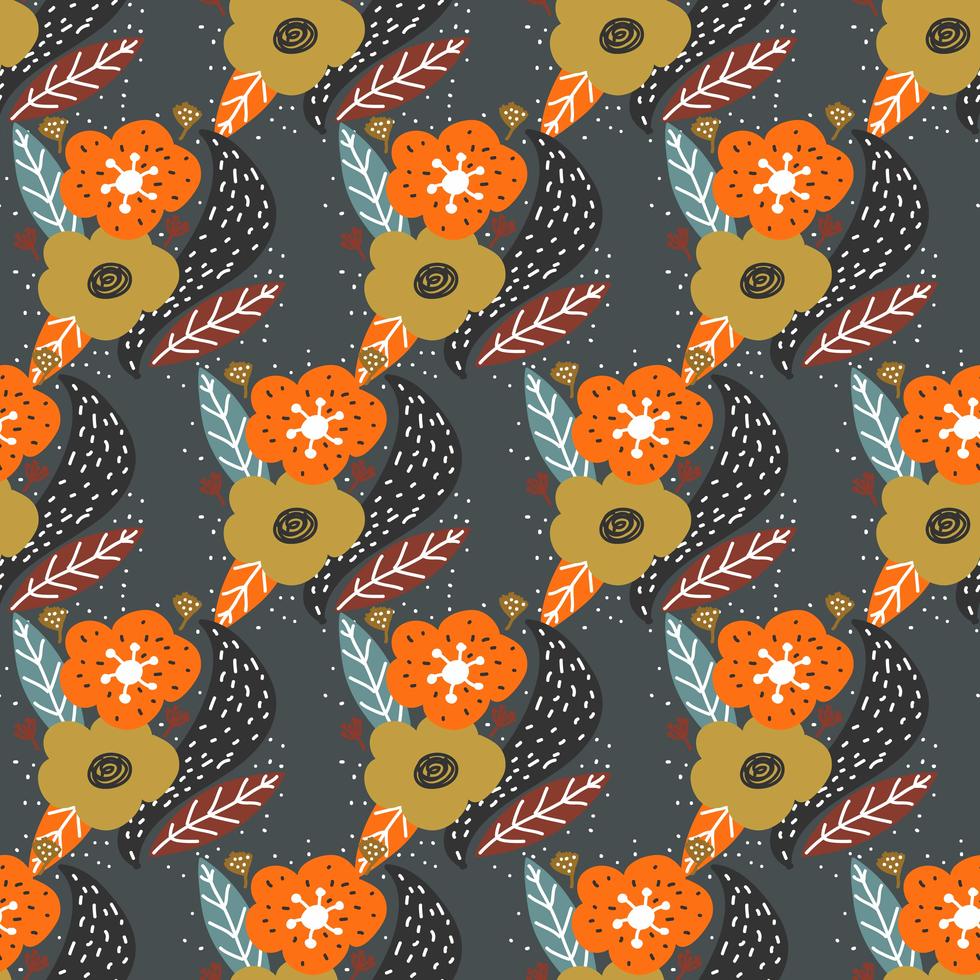 Fall Flower Pattern Vector 263376 Vector Art at Vecteezy
