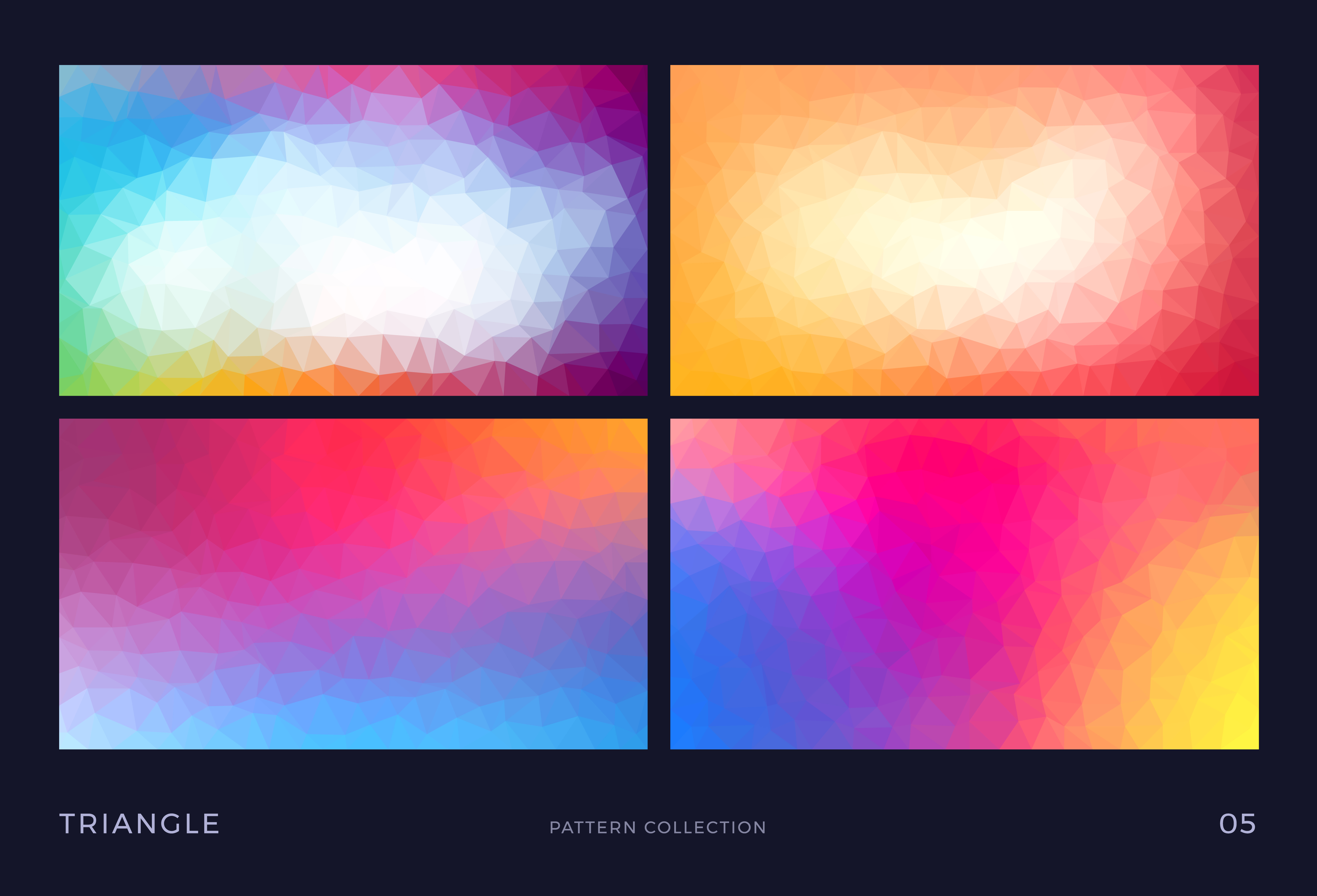Colorful Abstract Triangle Vector Mosaic Backgrounds Set 264177 Vector