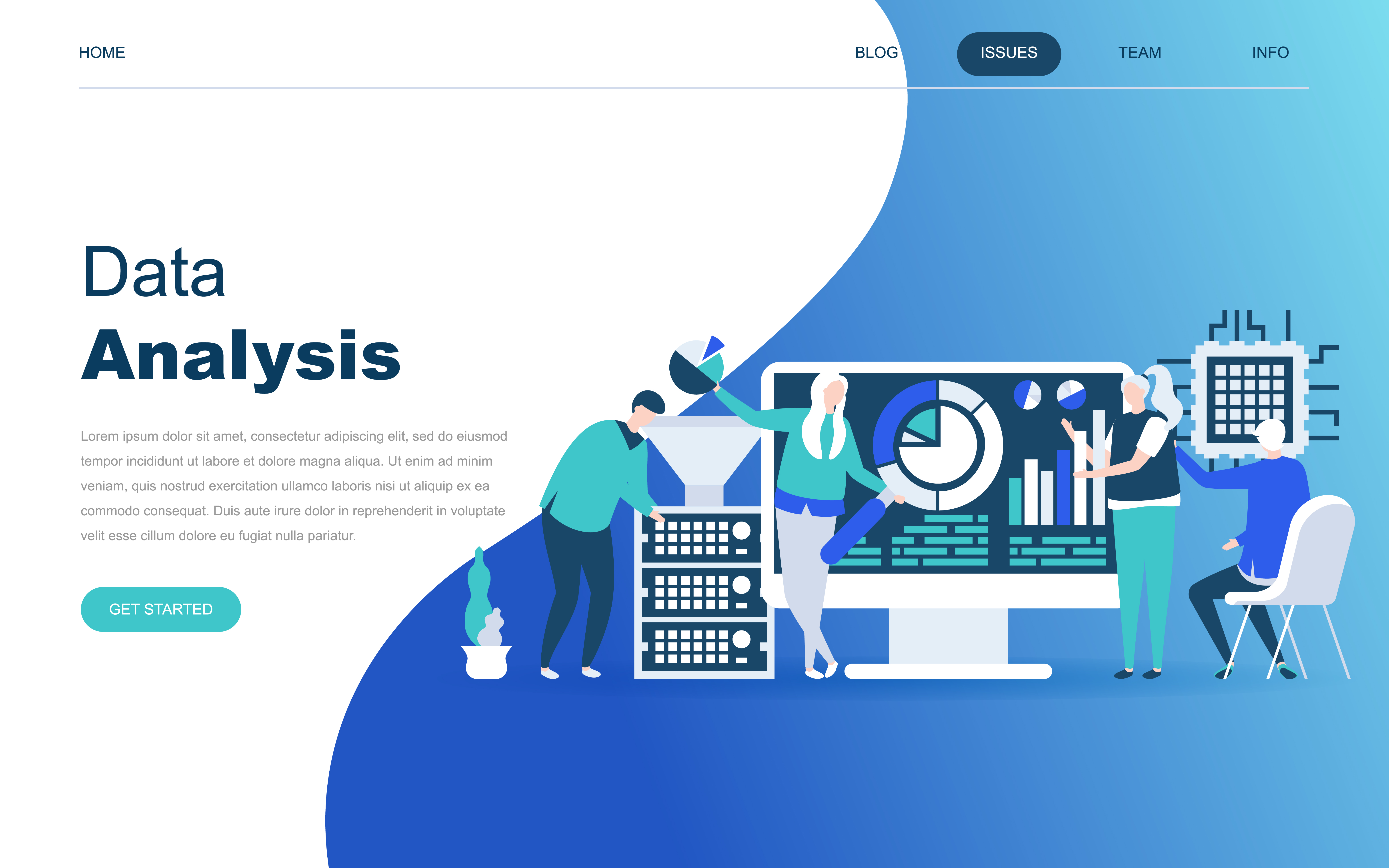 Modern Flat Design Concept Of Big Data Analysis 264368 Vector Art At