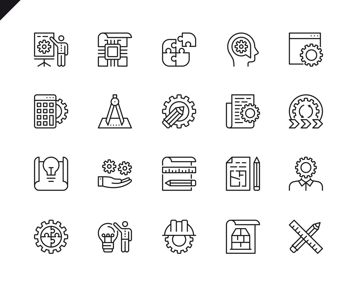 Simple Set of Engineering Design Related Vector Line Icons 264430 ...