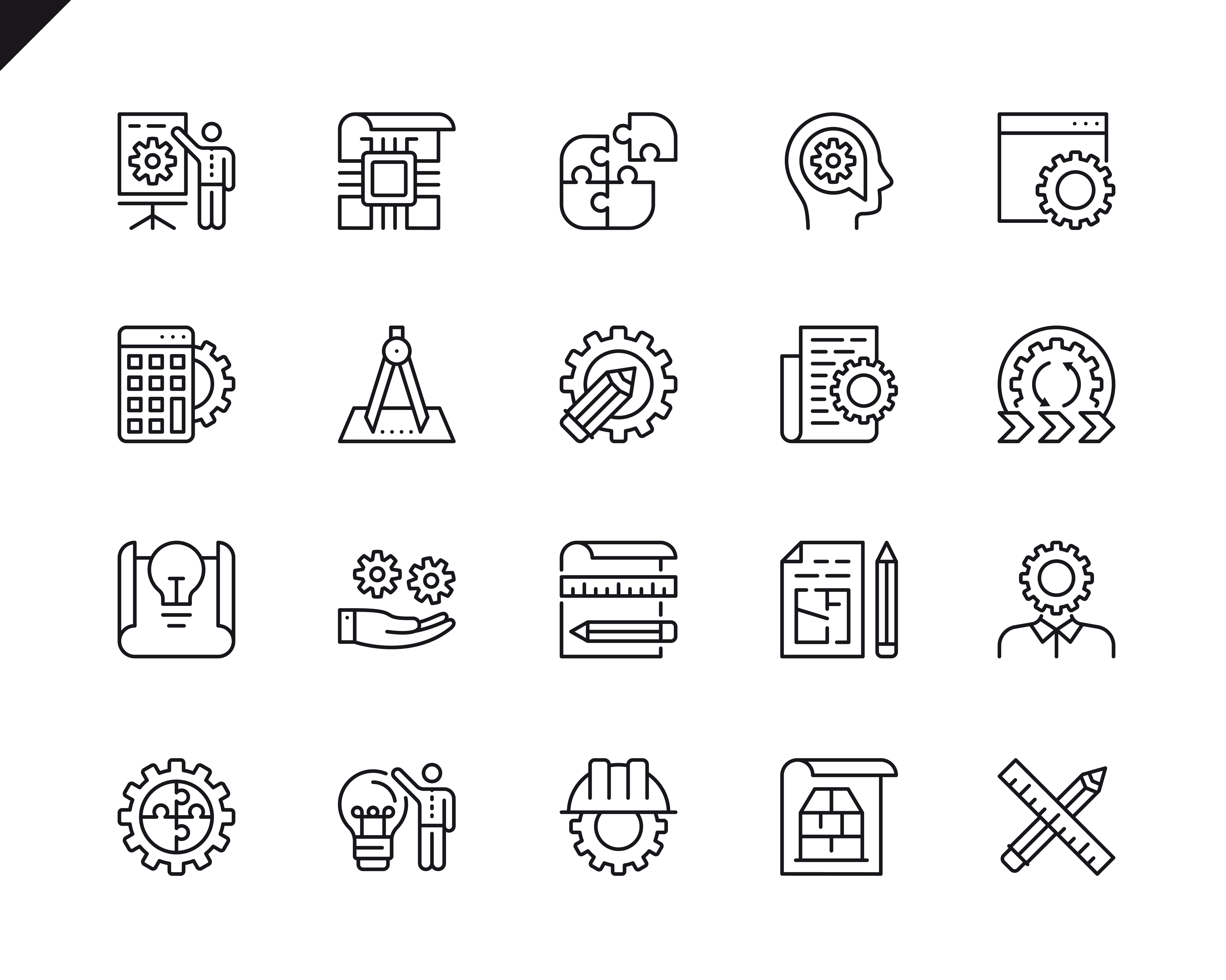 Simple Set of Engineering Design Related Vector Line Icons 264430 ...