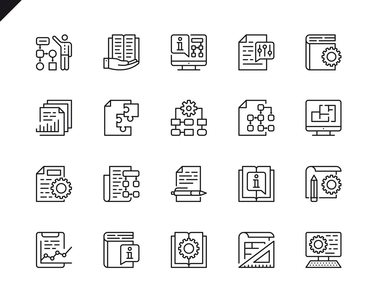 Simple Set of Technical Documentation Related Vector Line Icons 264492 ...