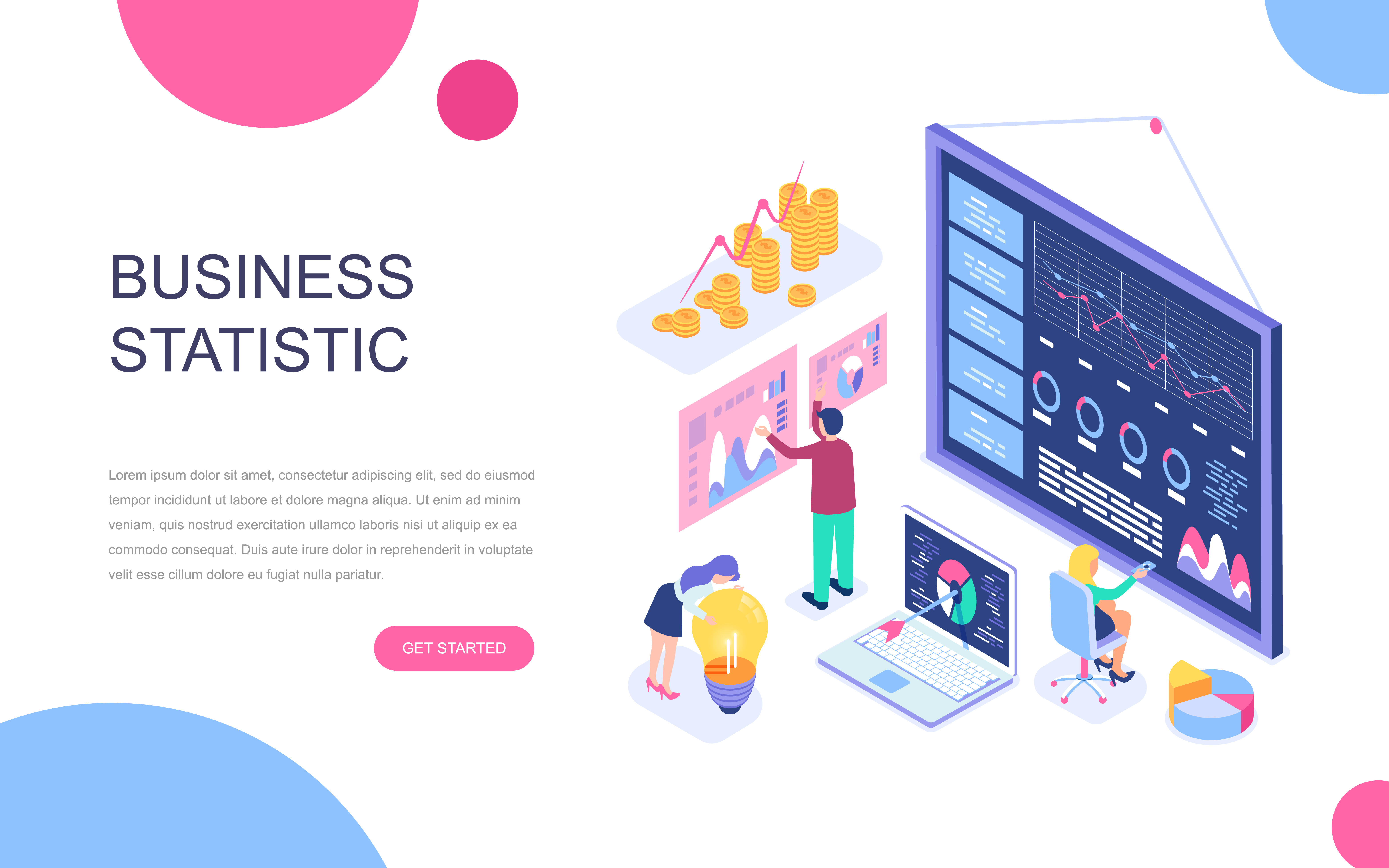 Modern Flat Design Isometric Concept Of Business Statistic 264619 Vector Art At Vecteezy