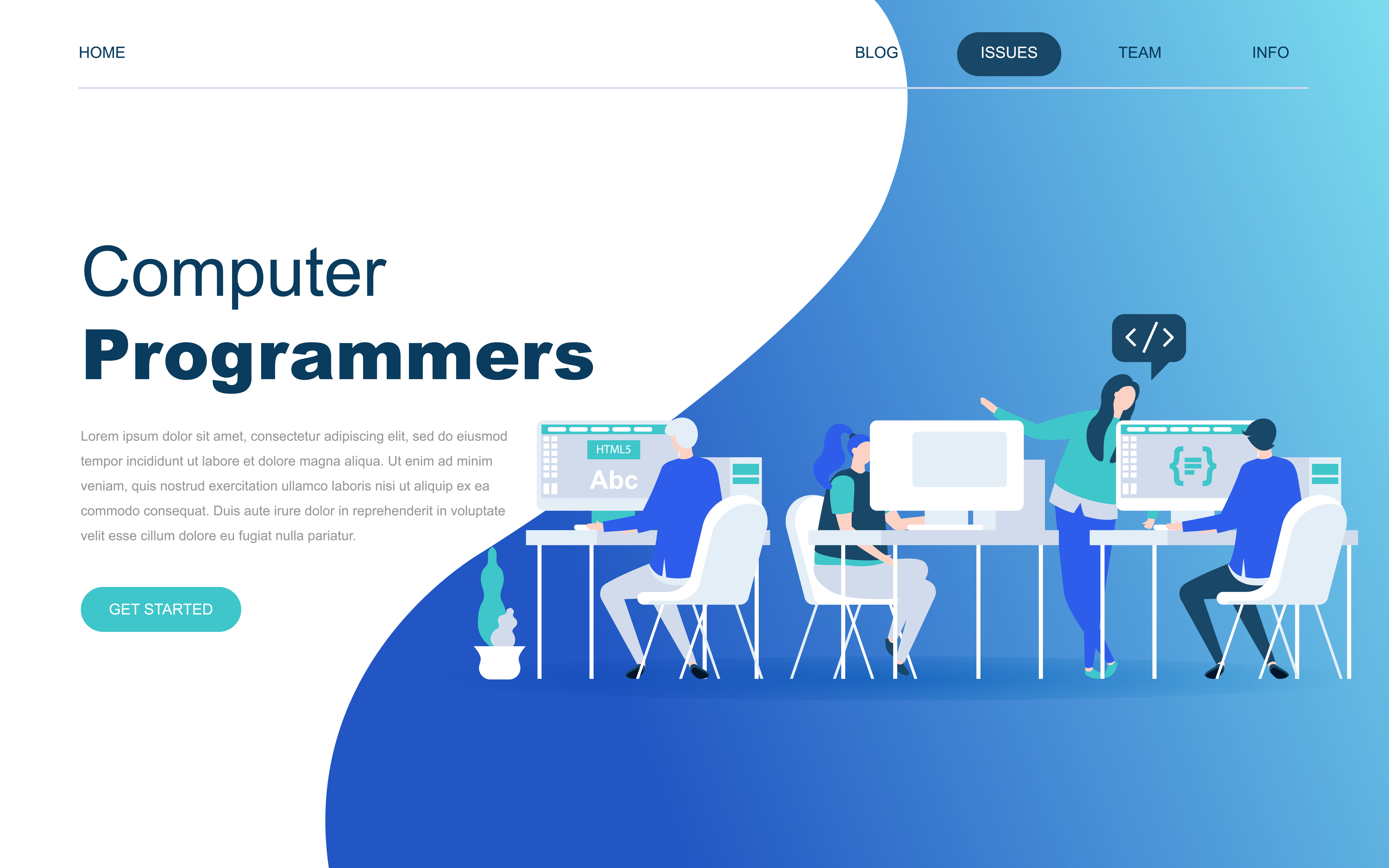 Modern Flat Design Concept Of Computer Programmers 264653 Vector Art At Vecteezy