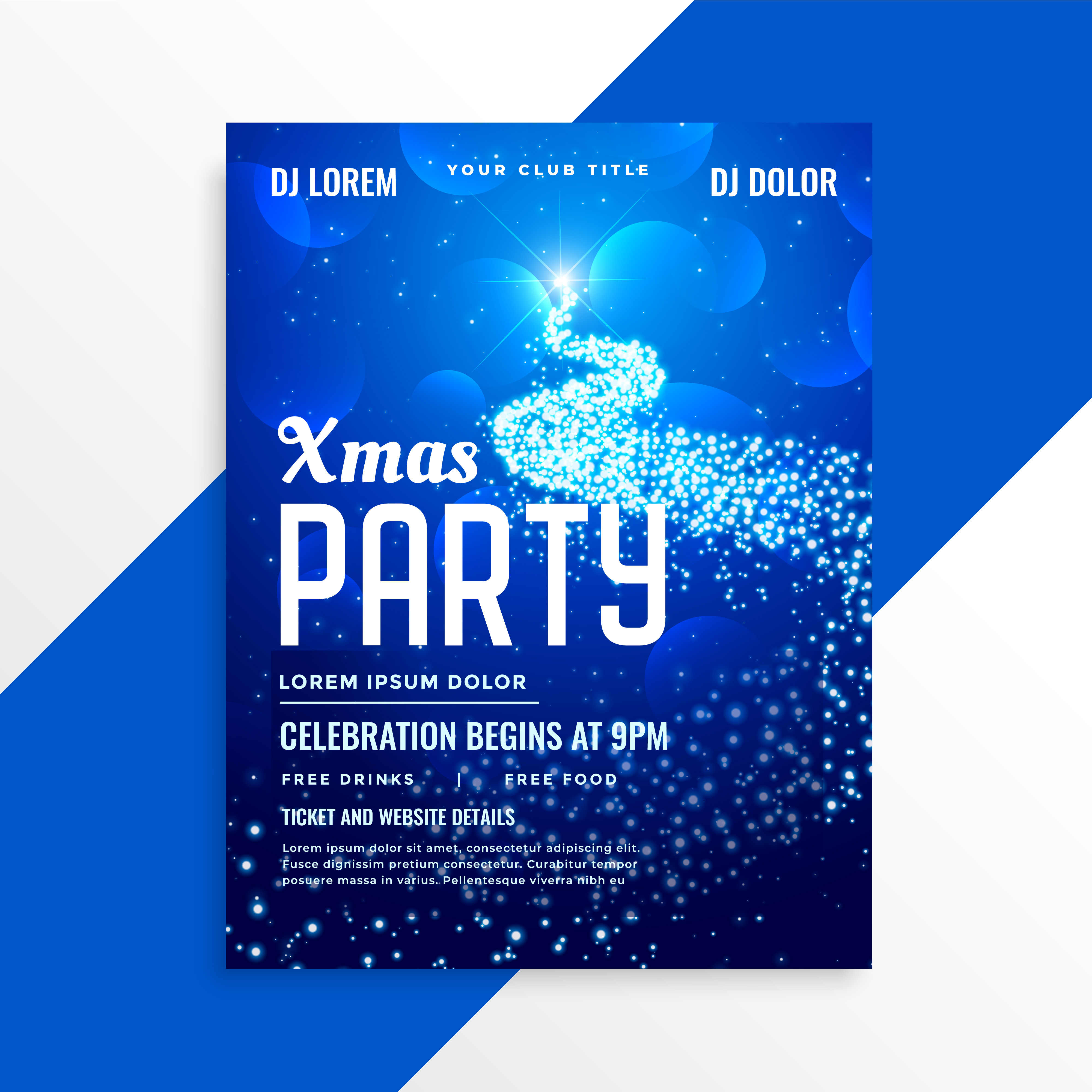 Merry Christmas Flyer Card Template With Sparkles Tree Design Merry Christmas Flyer Card Template With Sparkles Tree Design