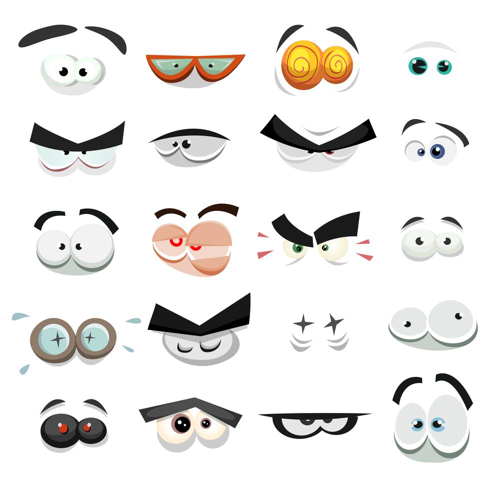 Comic Eyes Expression Set 264841 Vector Art At Vecteezy